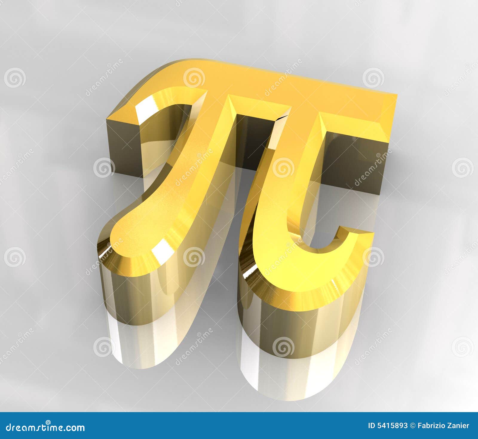 Pi symbol in gold (3d) stock illustration. Illustration of announce ...