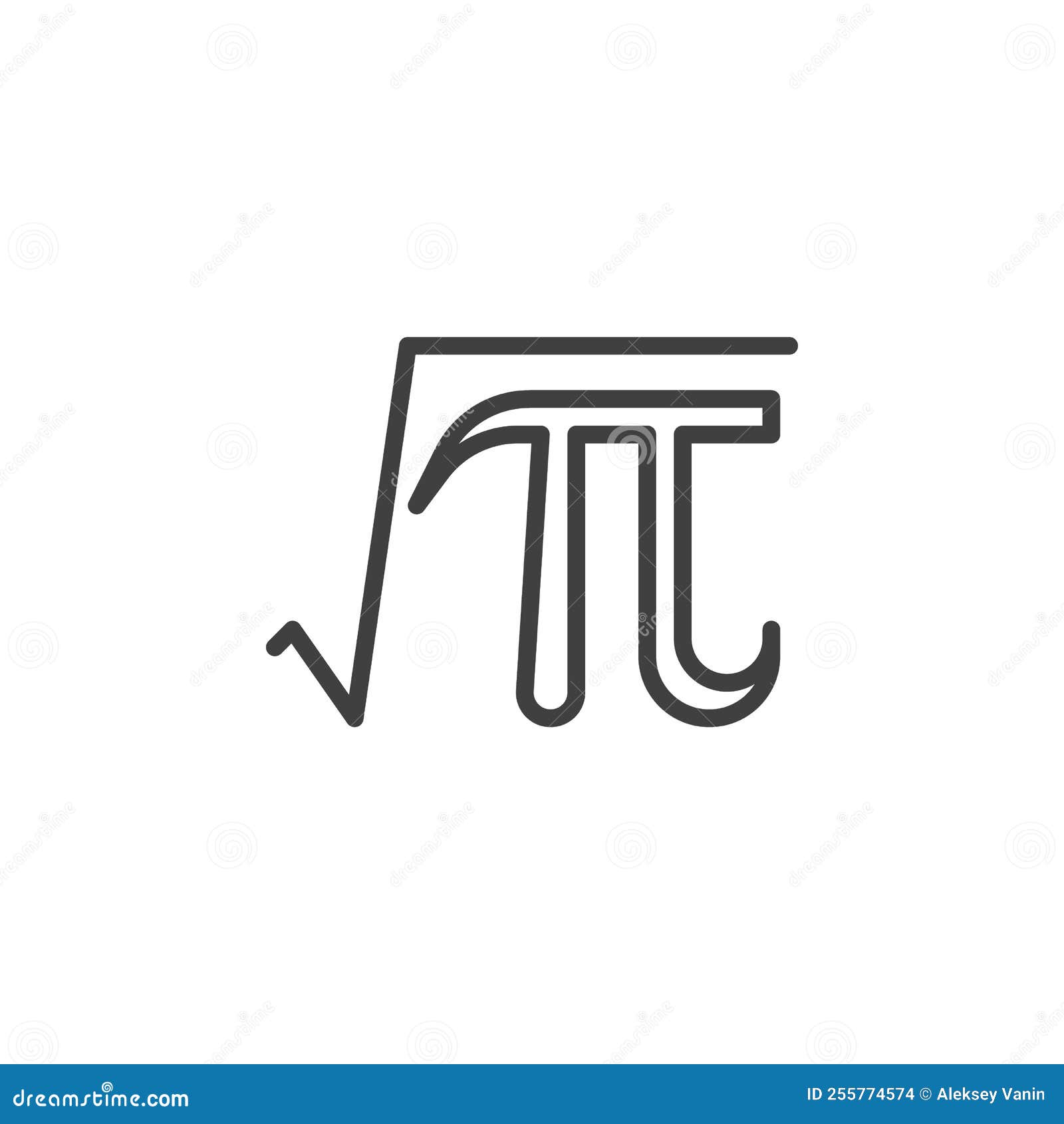 Pi symbol line icon stock illustration. Illustration of logo - 255774574