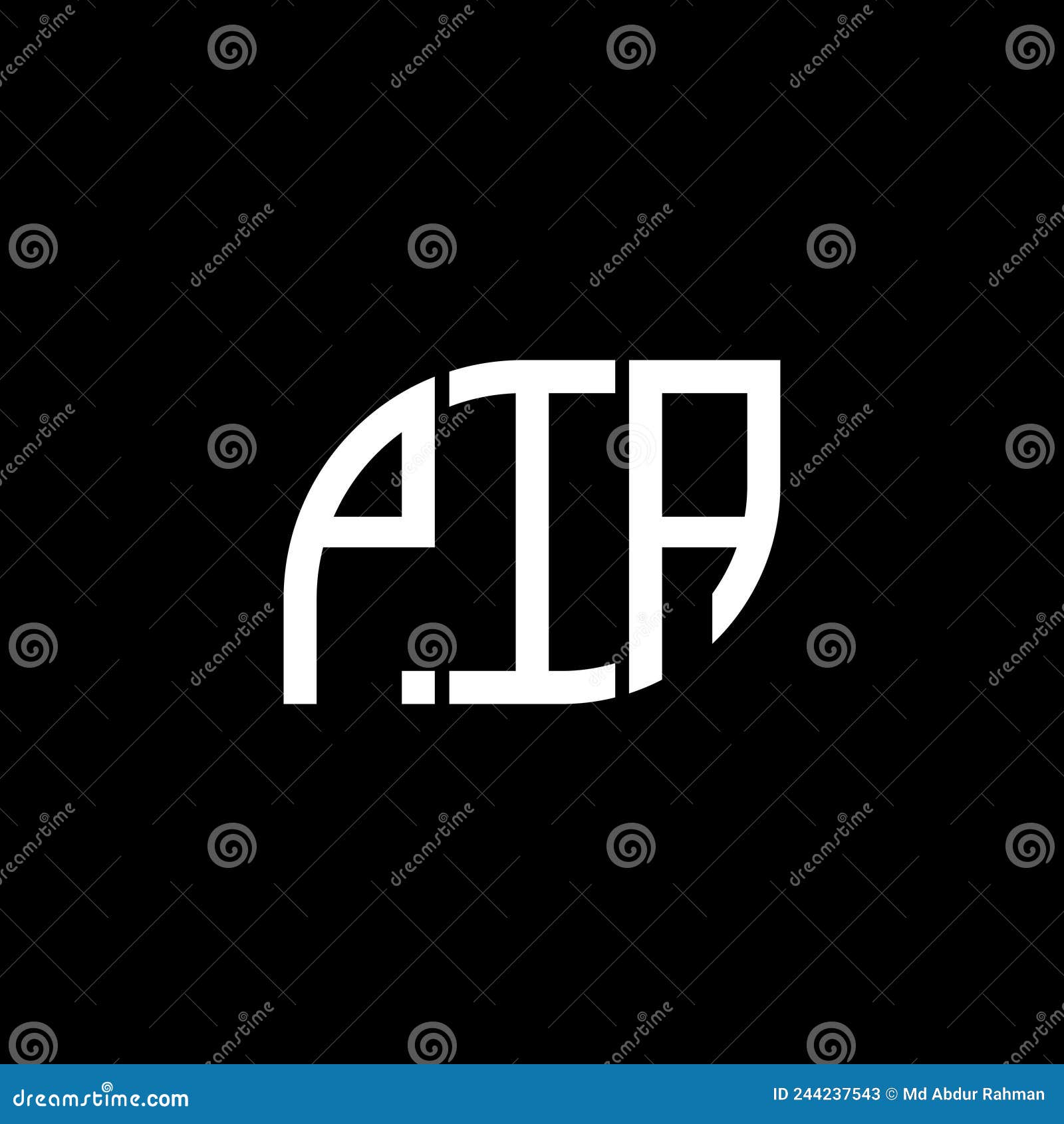 PIA Letter Logo Design on Black Background.PIA Creative Initials Letter ...