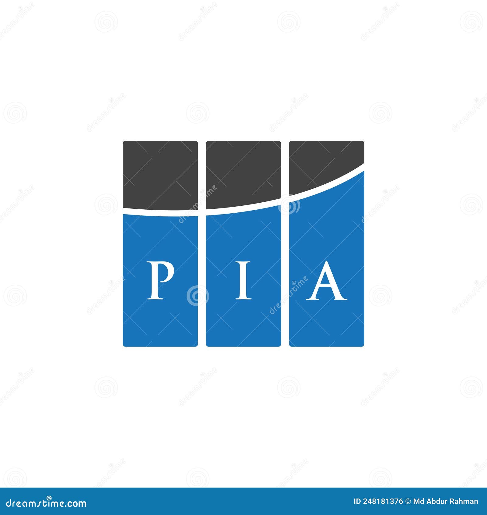 PIA Letter Logo Design on WHITE Background. PIA Creative Initials ...