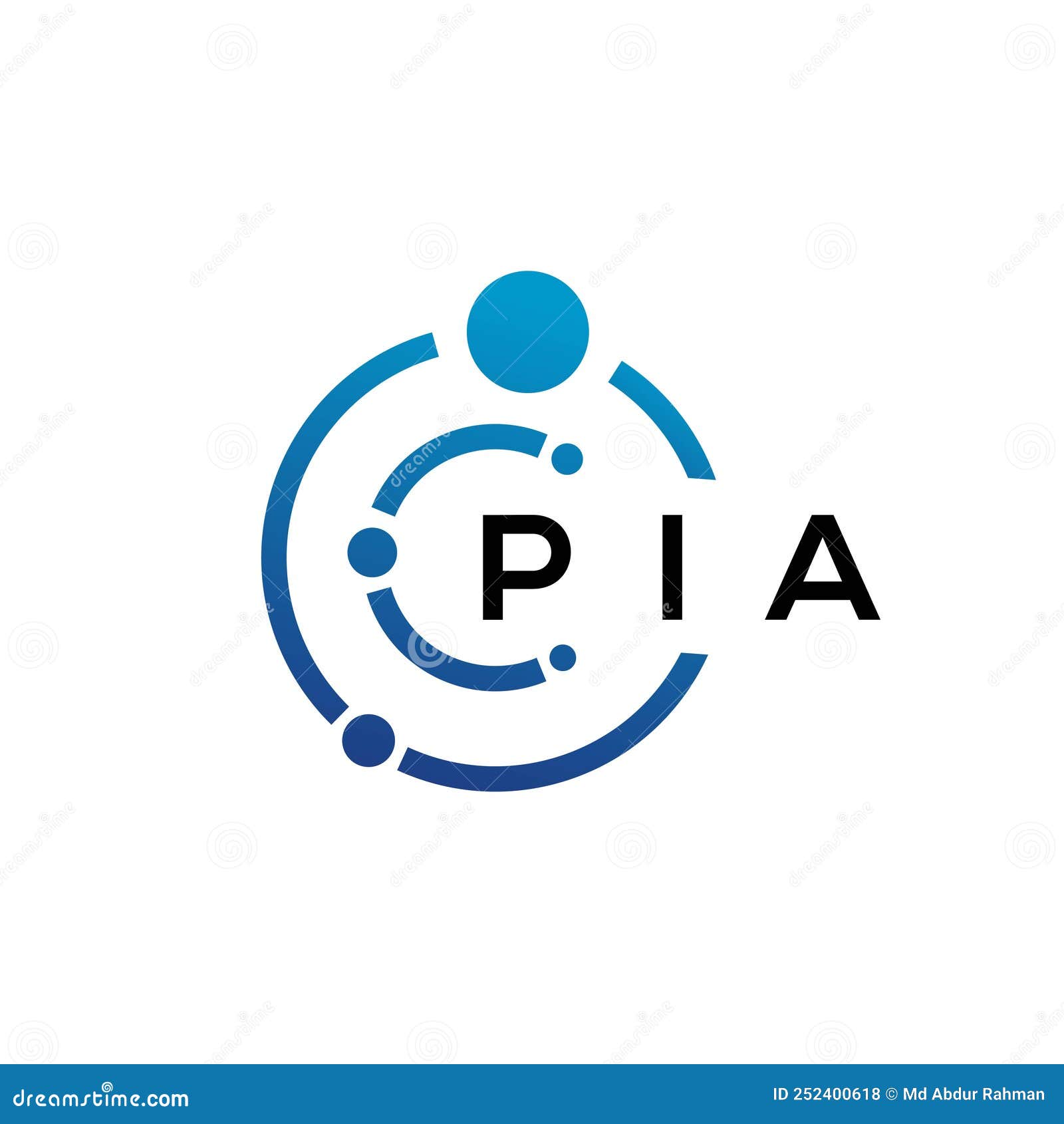 PIA Letter Technology Logo Design On White Background. PIA Creative ...