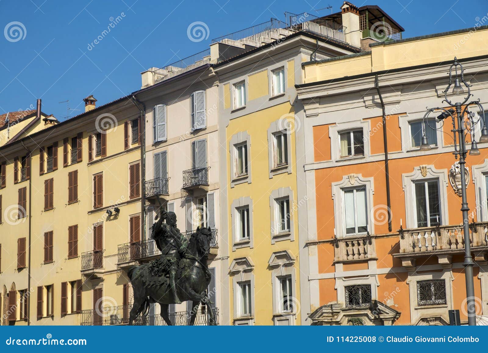 Piacenza: Piazza Cavalli, Main Square of the City Stock Photo - Image ...