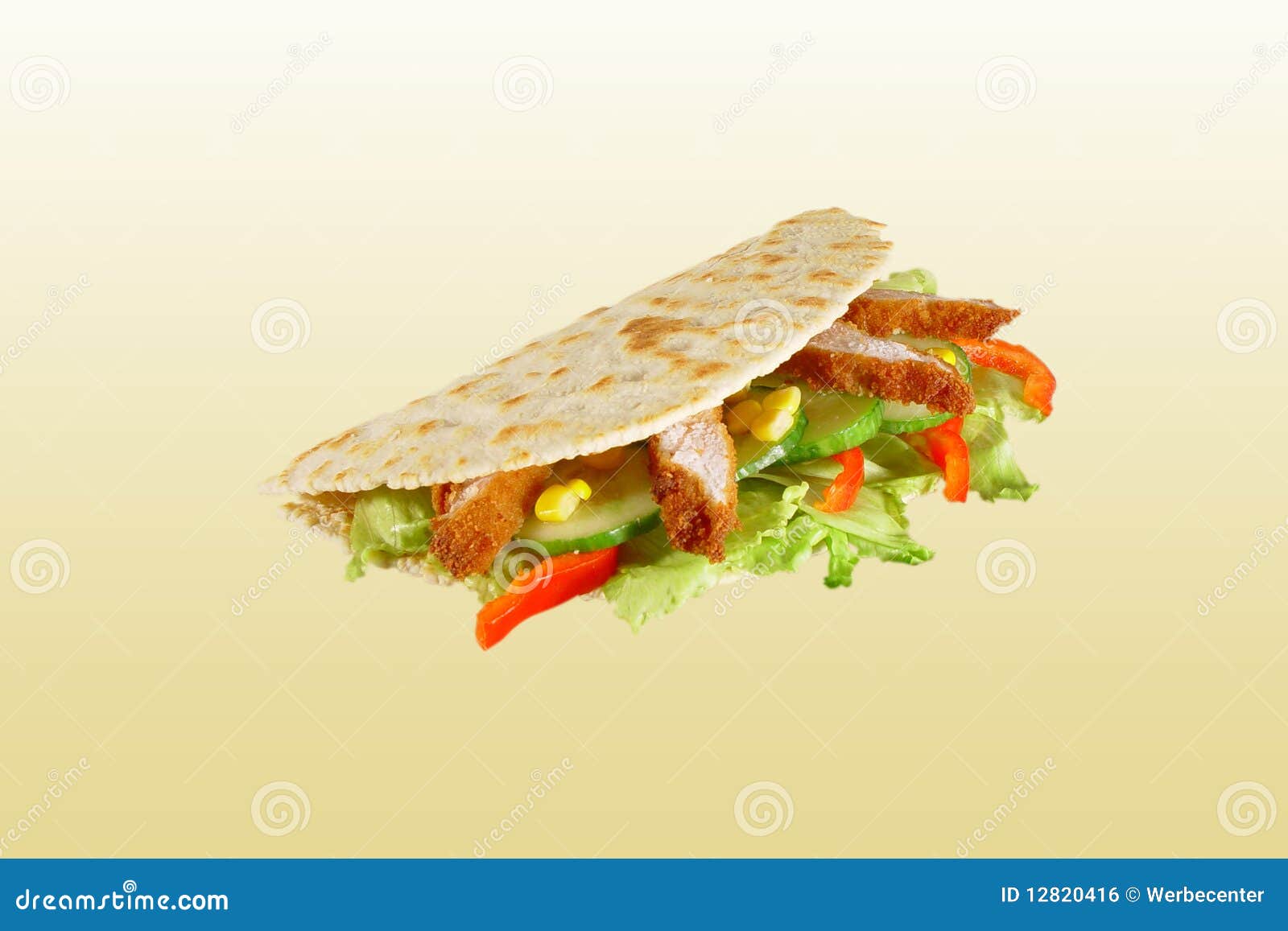 Piadina with chicken stock photo. Image of cooked, appetizer - 12820416