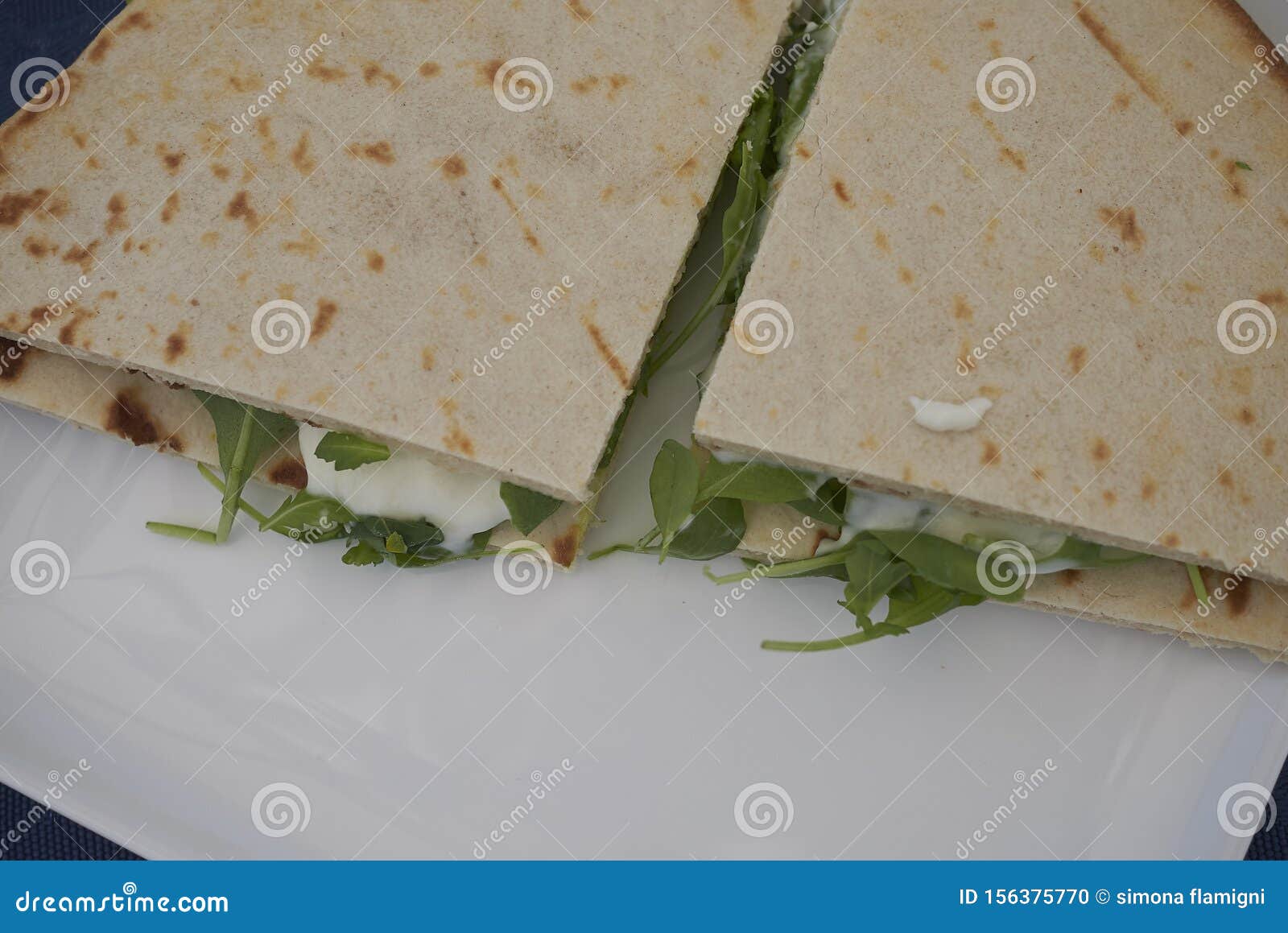 Piadina Romagnola with Squacquerone Cheese Stock Photo - Image of piada ...