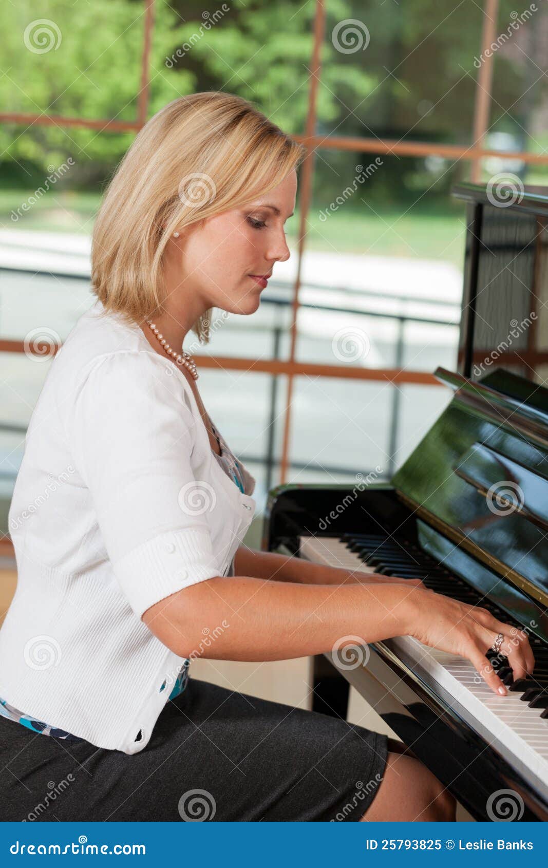Pianist stock image. Image of middle, female, adult, beautiful - 25793825
