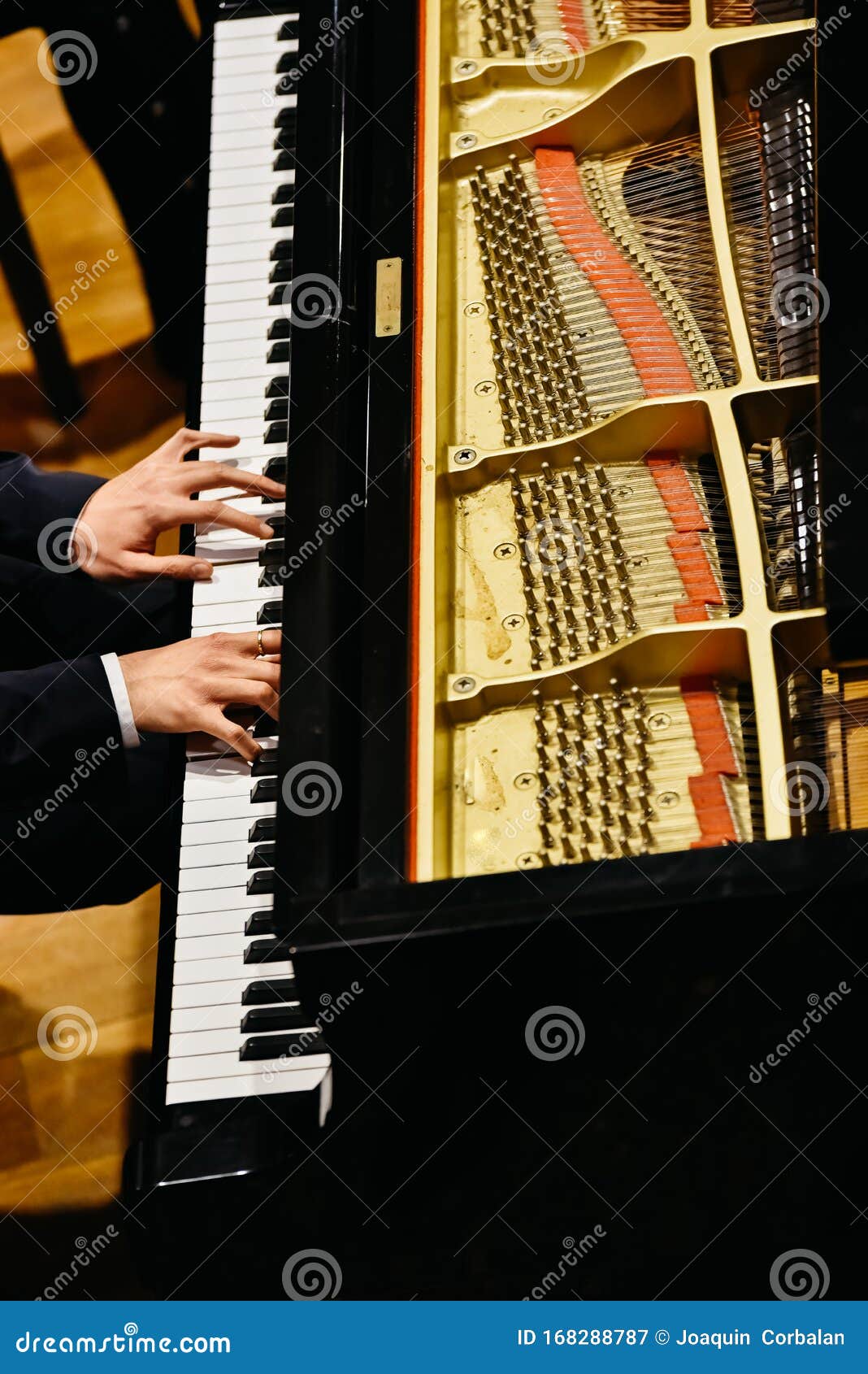 Pianist and Piano from Above Stock Image - Image of hands, hobby: 168288787