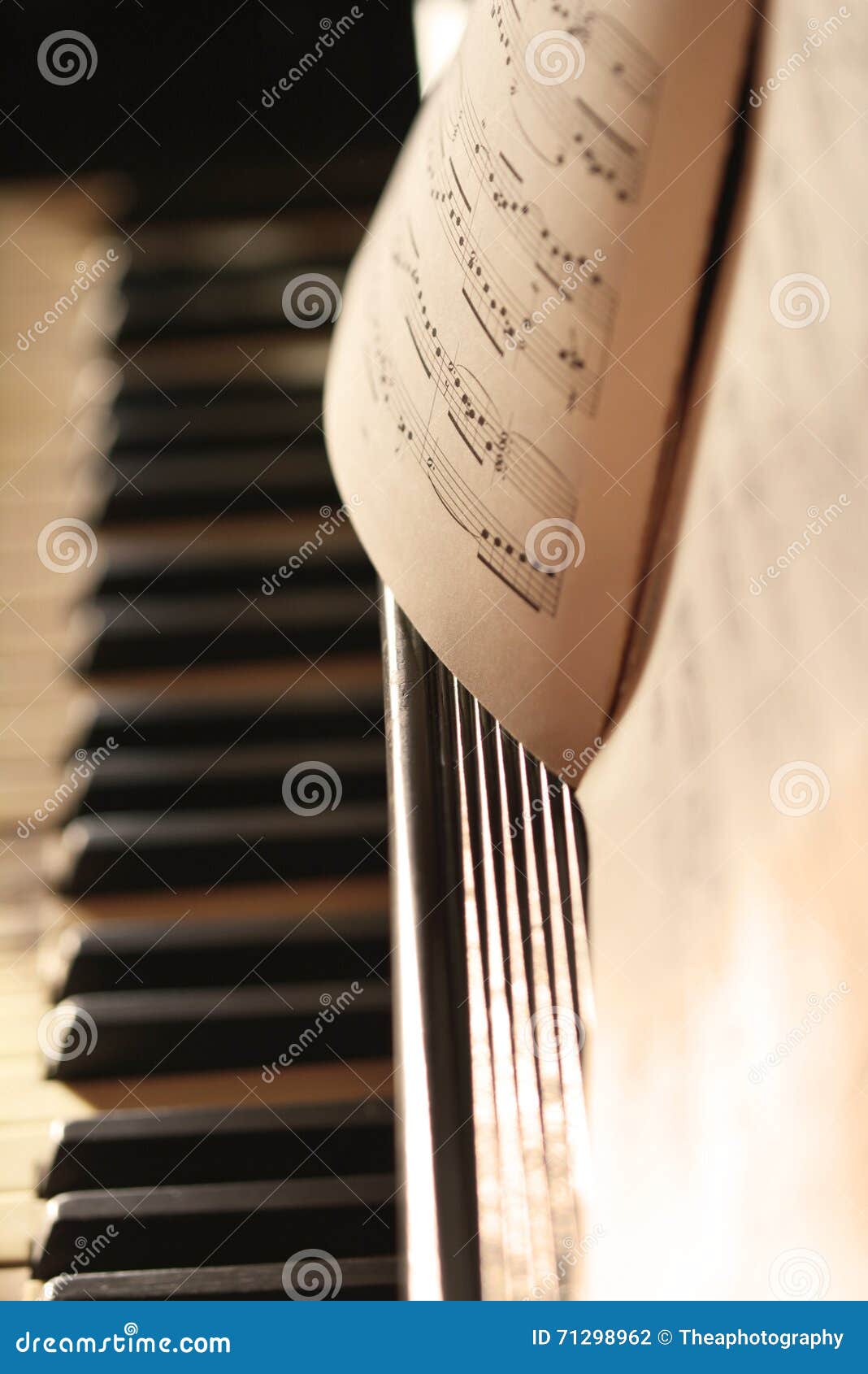 Piano stock photo. Image of golden, close, musical, horizontal - 71298962