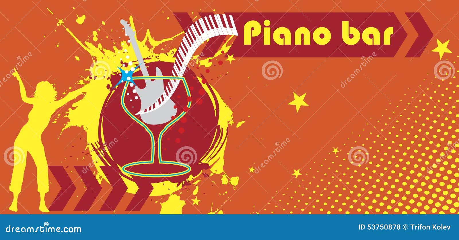 Piano bar banner stock vector. Illustration of banner - 53750878