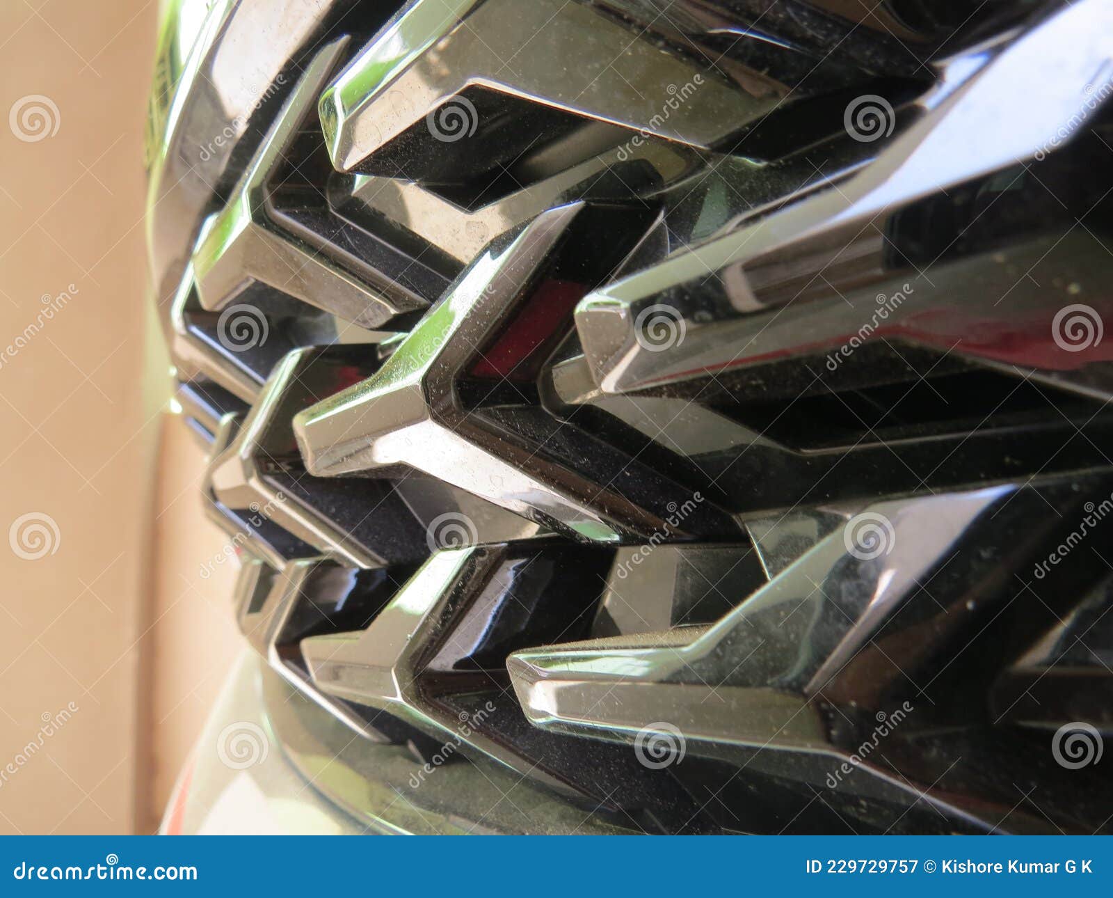 Piano Black Finish Triangular Design in Car Stock Image - Image of ...