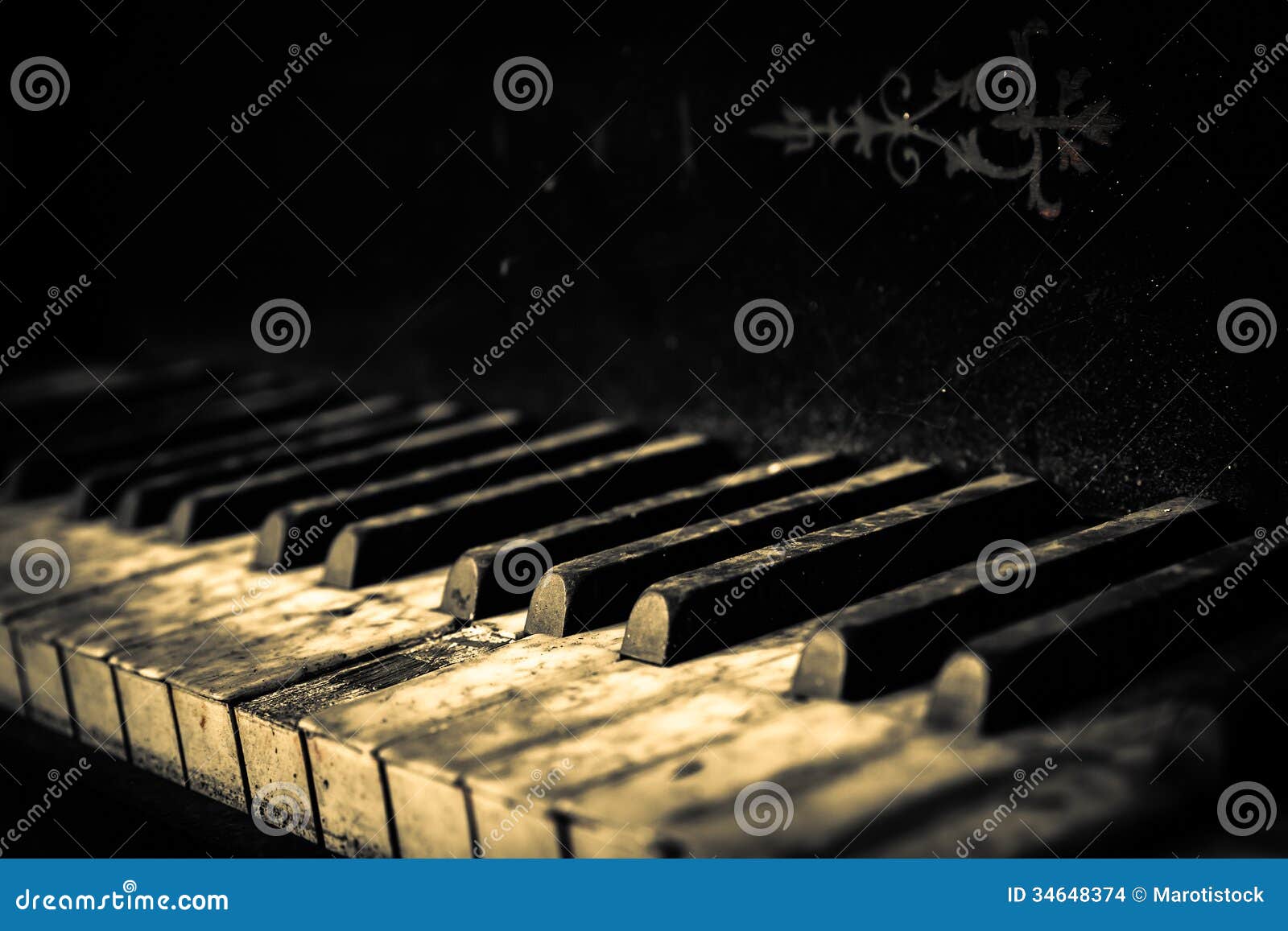 Piano buttons close up stock photo. Image of perspective - 34648374