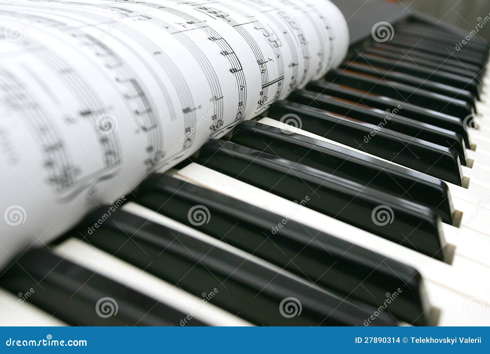 Piano buttons and notes stock photo. Image of instrument - 27890314