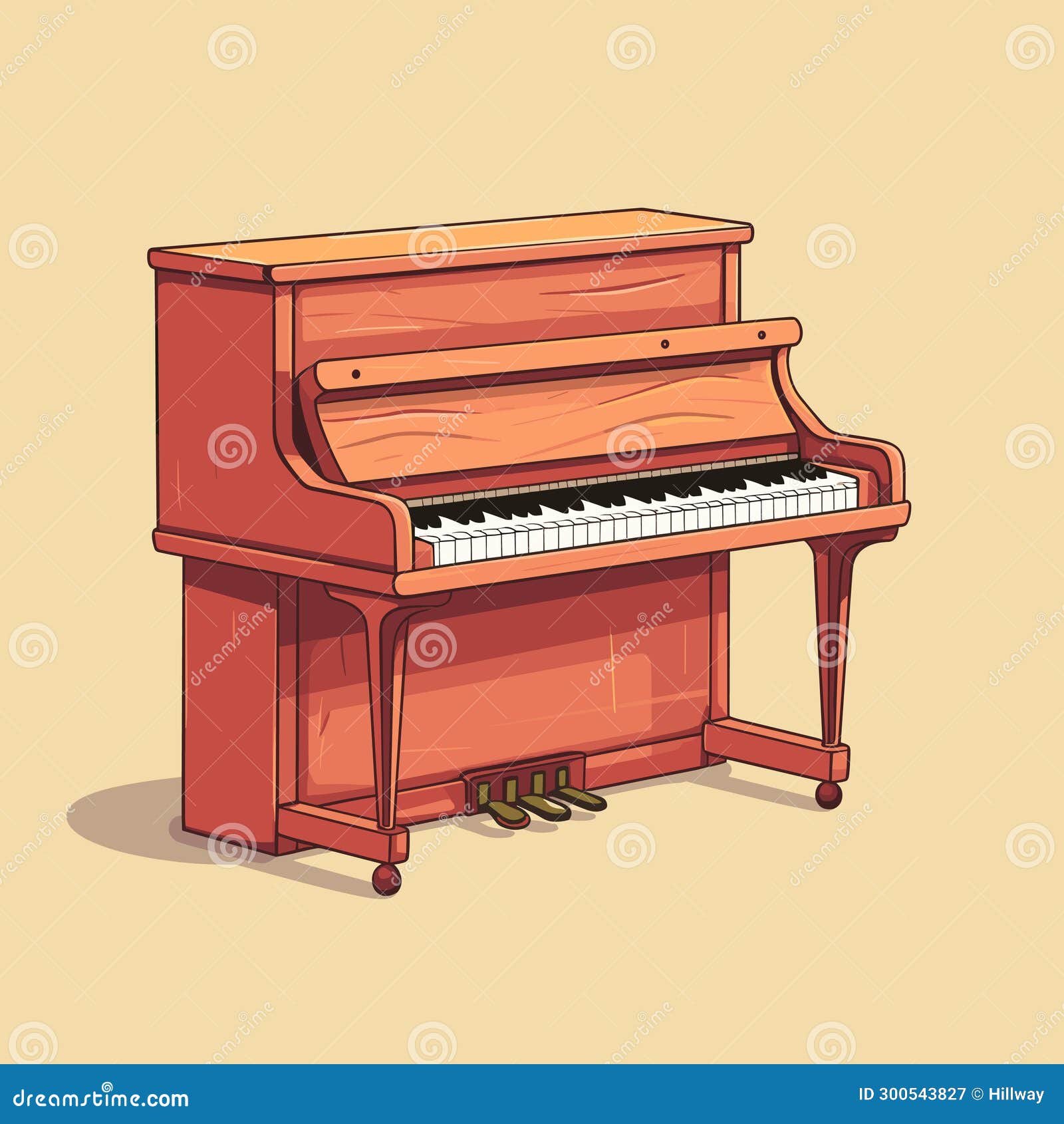 Vector Illustration of a Piano in Cartoon Style Stock Vector ...