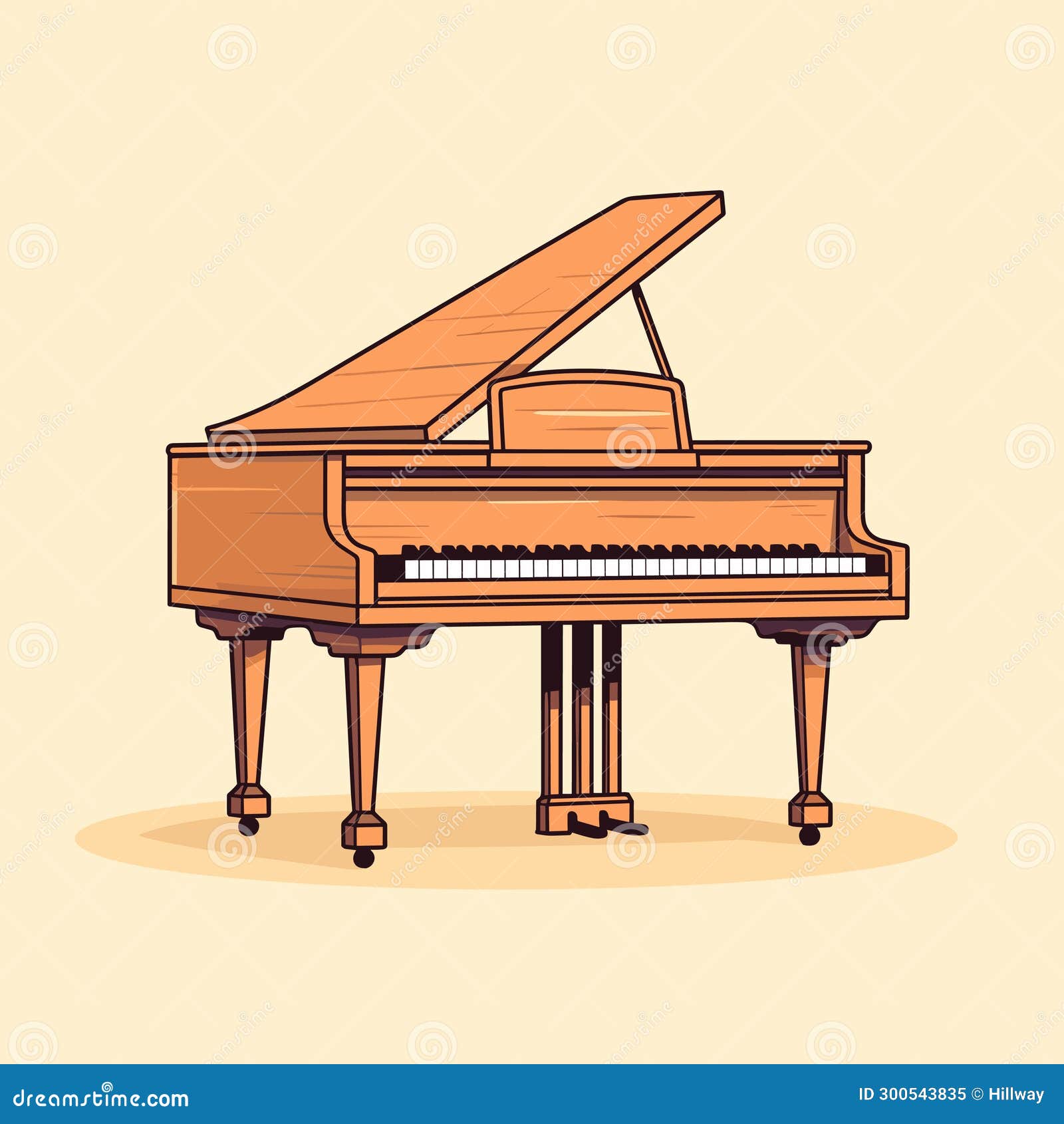Vector Illustration of a Piano in Cartoon Style Stock Vector ...