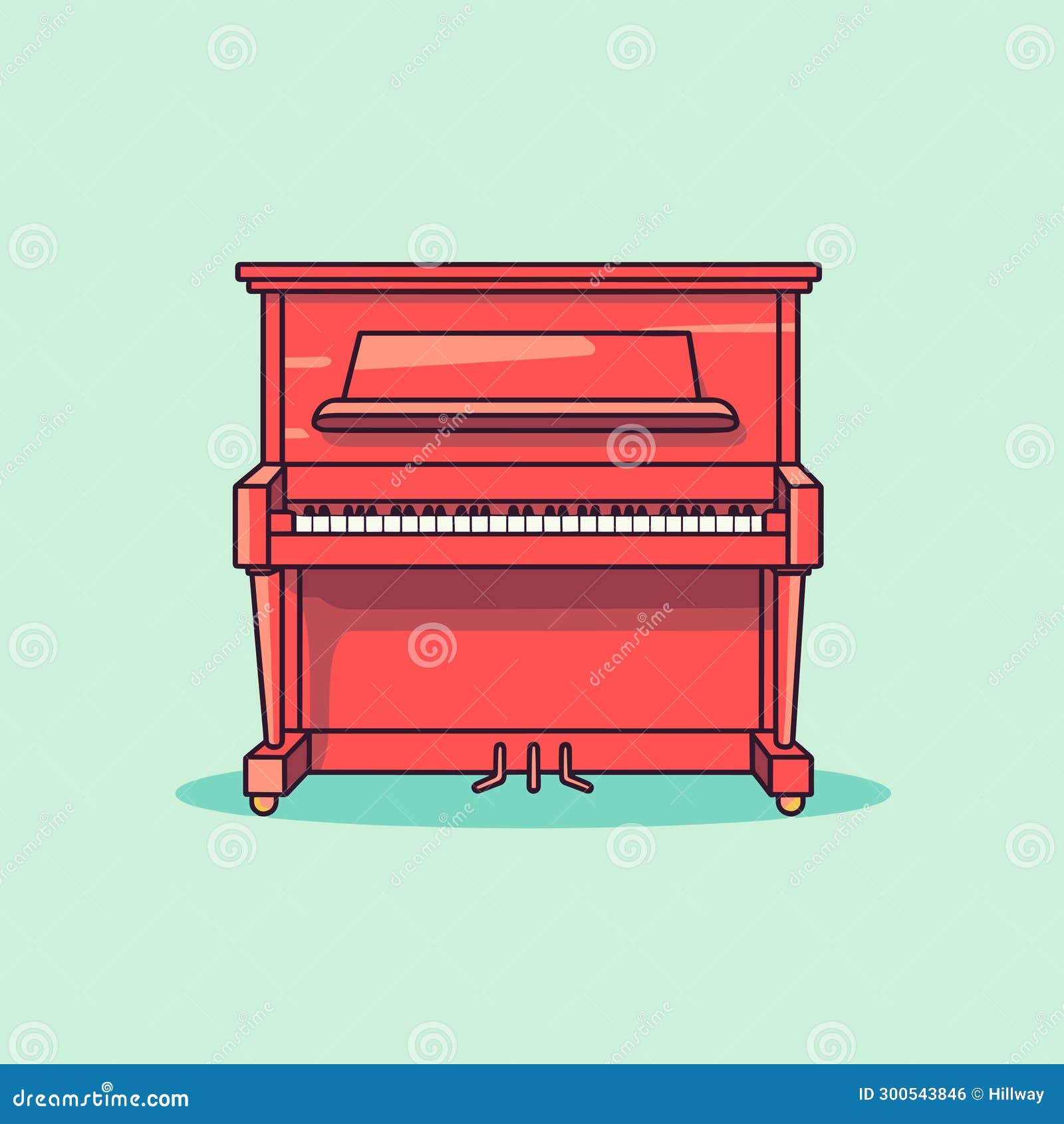 Vector Illustration of a Piano in Cartoon Style Stock Vector ...