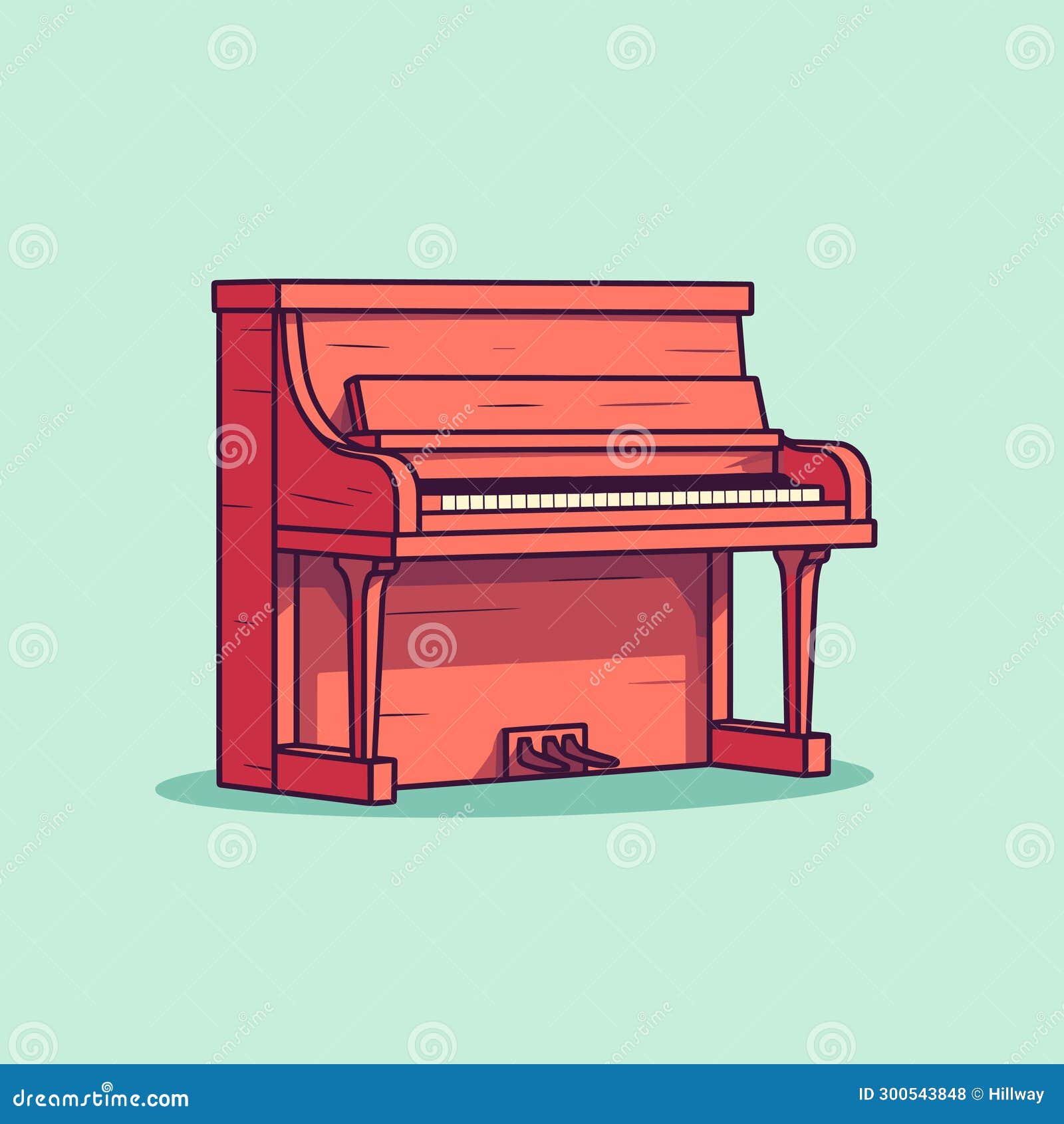 Vector Illustration of a Piano in Cartoon Style Stock Illustration ...