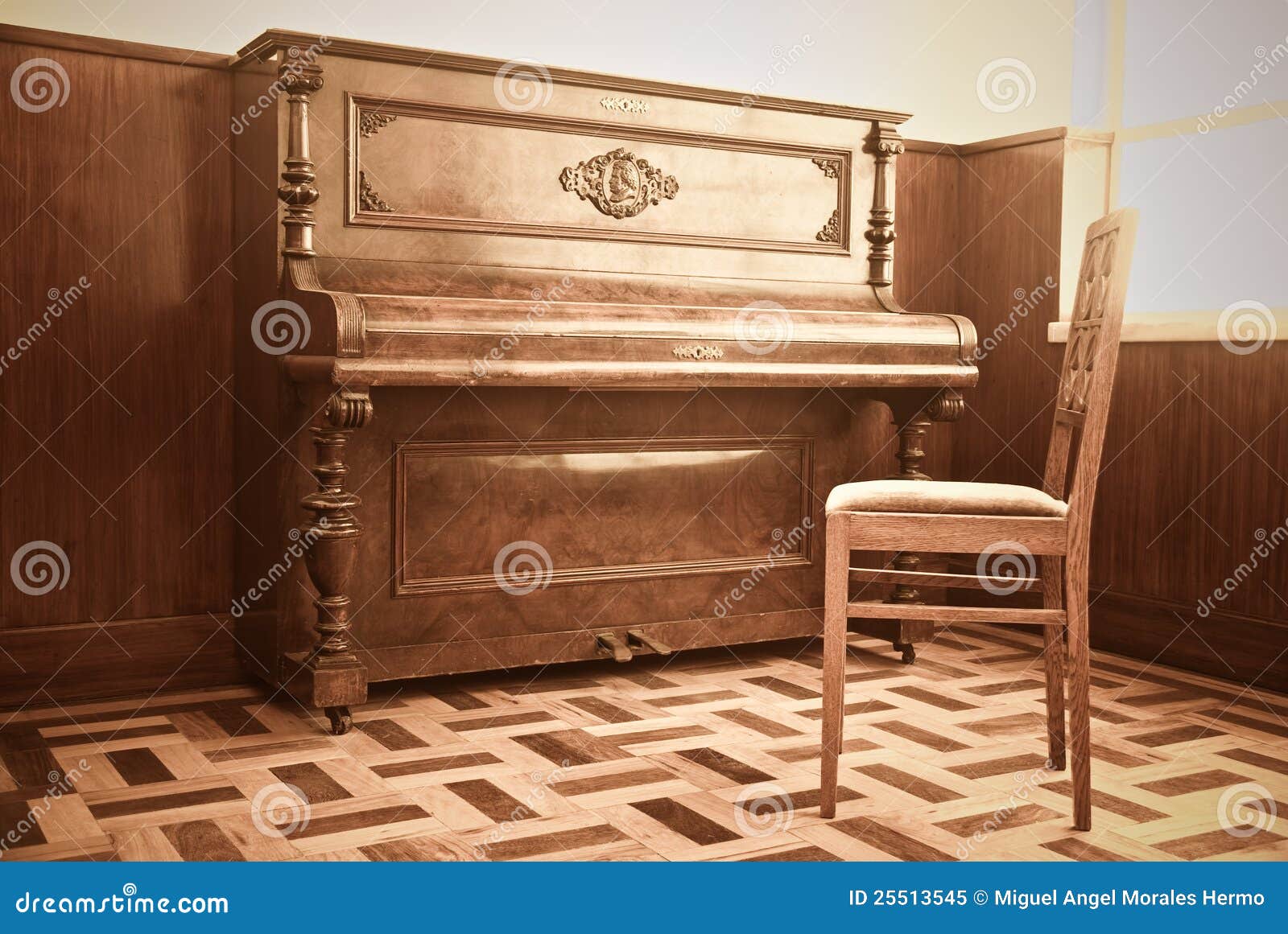 Piano with chair stock image. Image of acoustic, room - 25513545