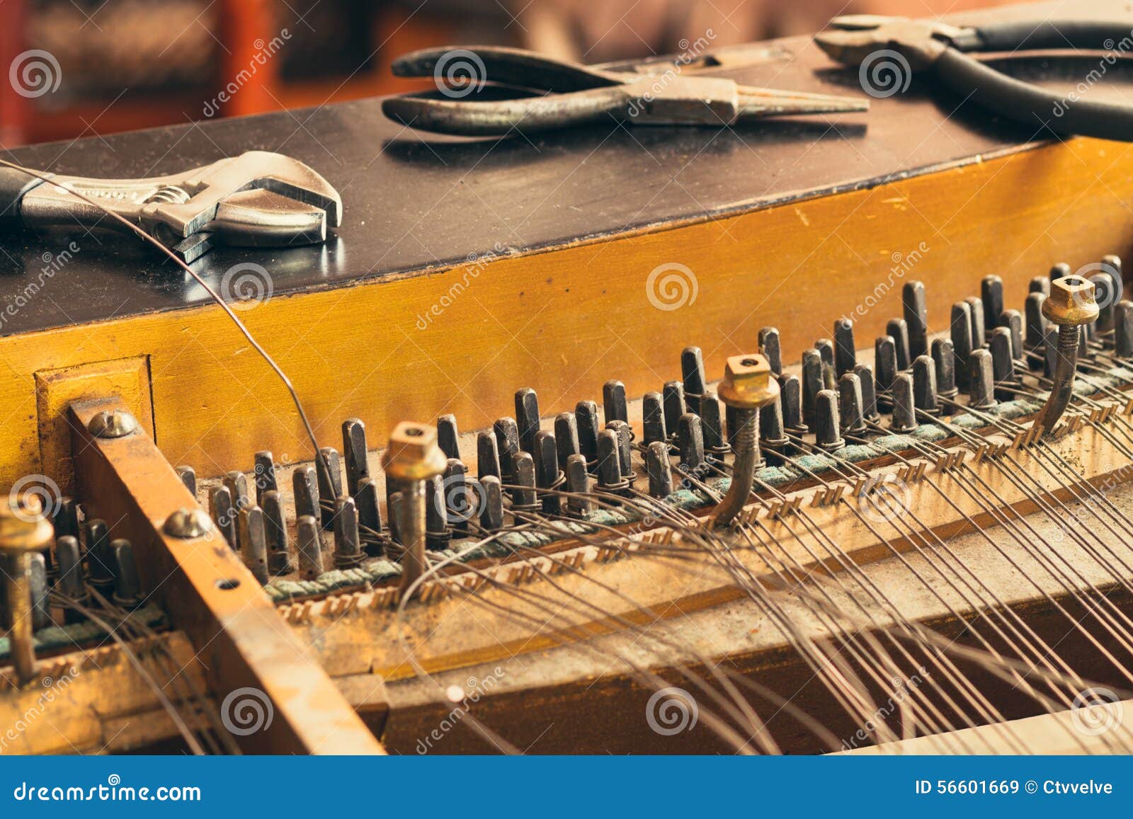 Piano disassemble stock image. Image of string, tuning - 56601669