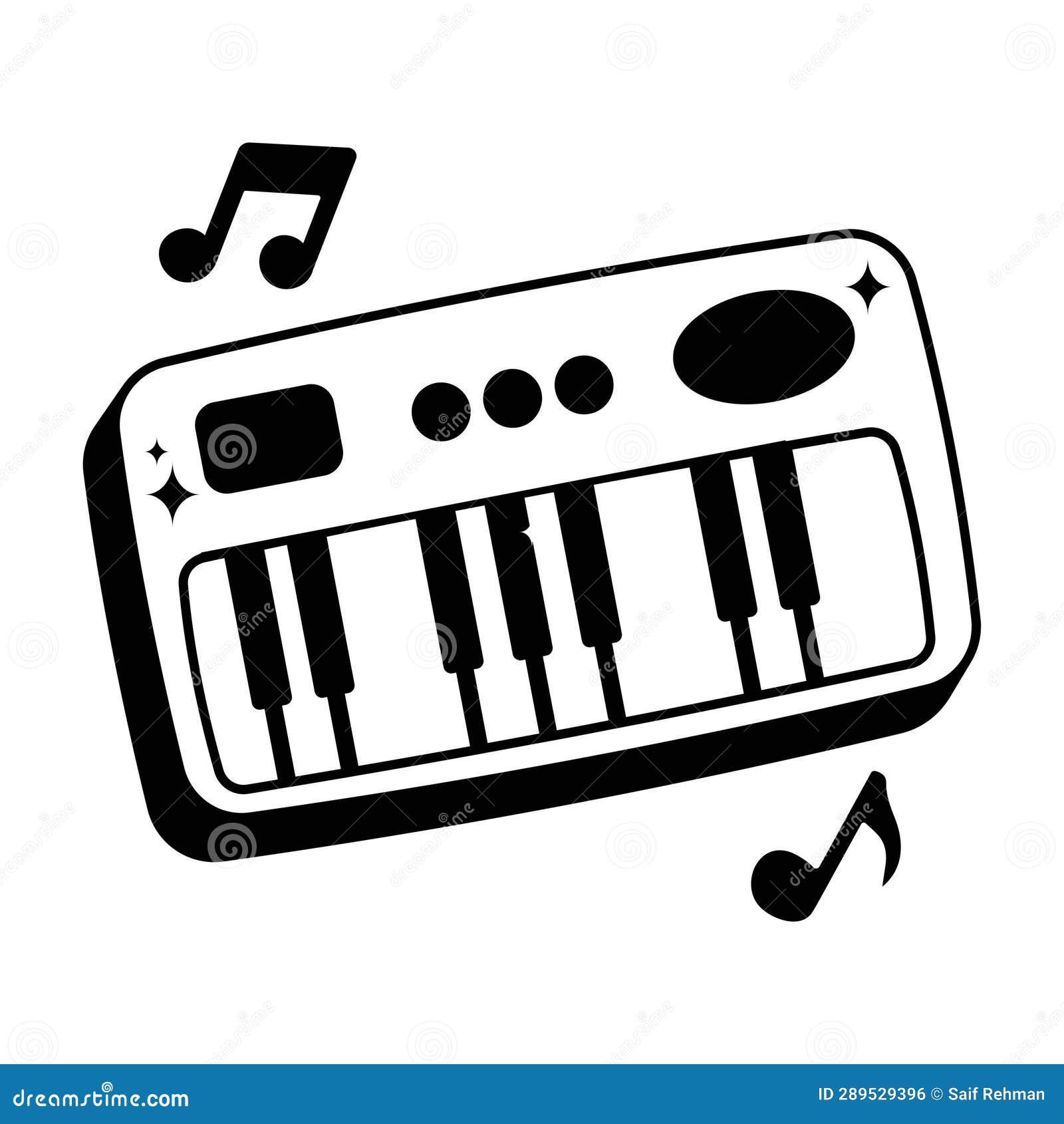 Piano Doodle Vector Solid Sticker. EPS 10 File Stock Illustration ...