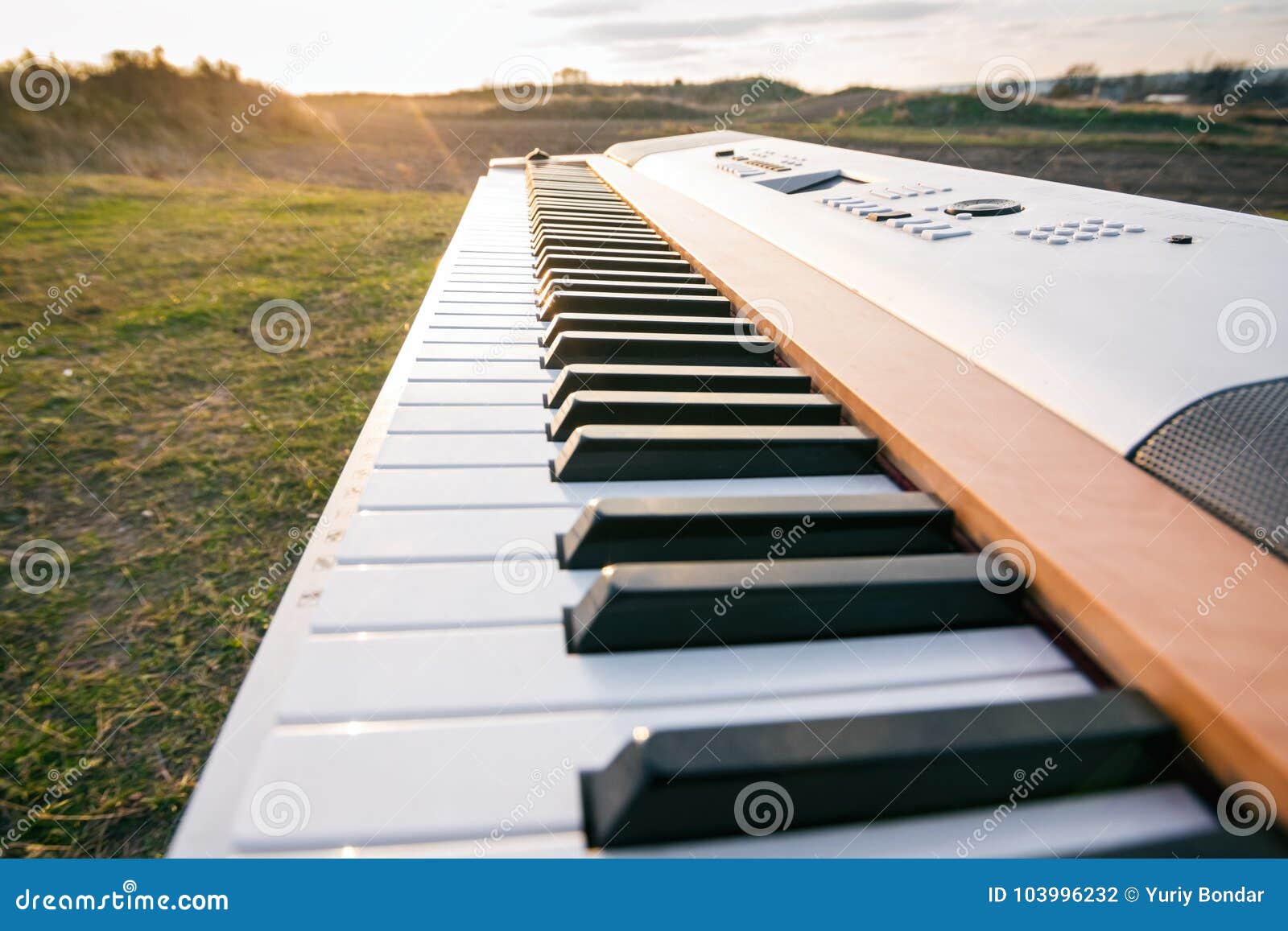 Piano in the Field at Sunset Stock Photo - Image of piano, sunset ...