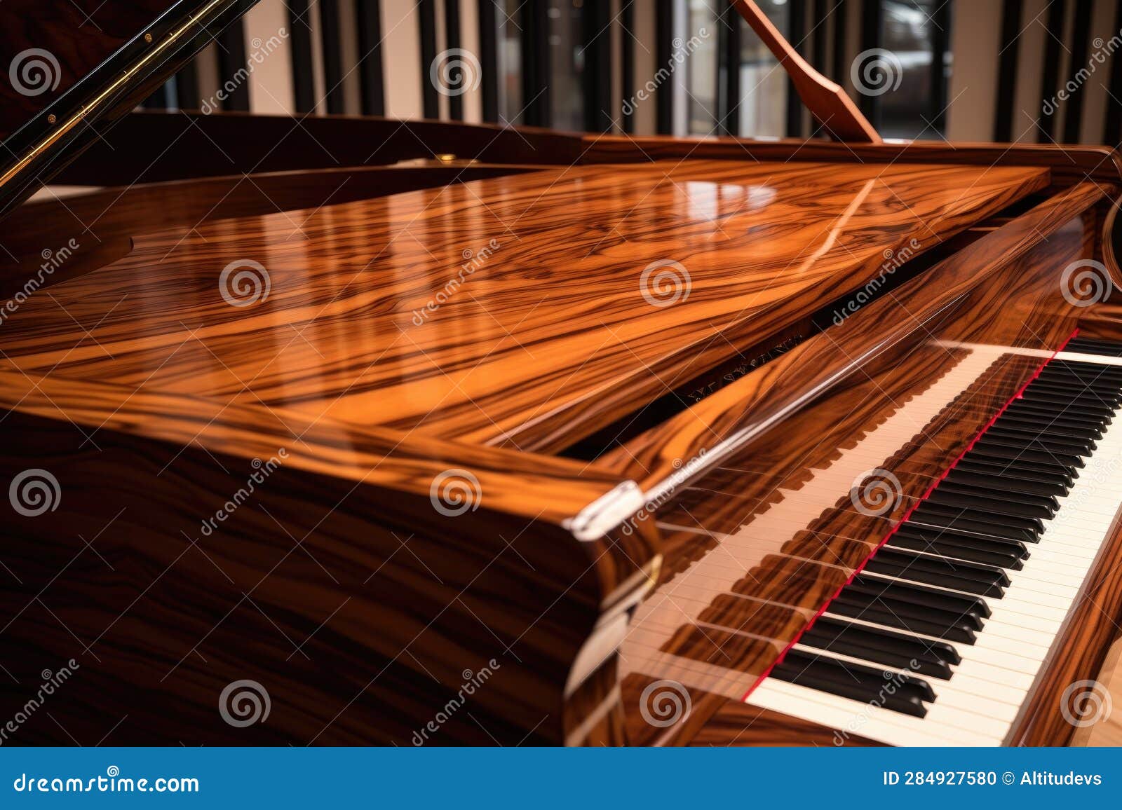 Piano Finish with Wood Grain and Lacquer Stock Photo - Image of ...