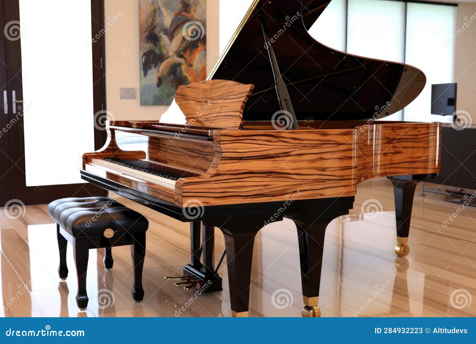 Piano Finish with Wood Grain and Lacquer Stock Illustration ...