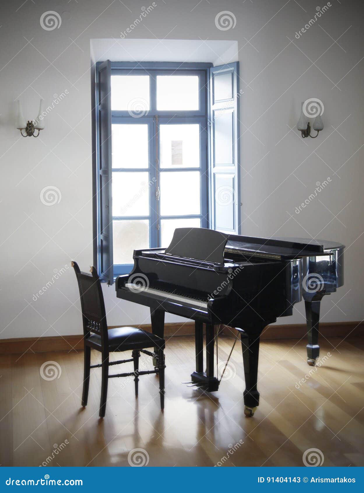 Piano in front of a window stock image. Image of white - 91404143