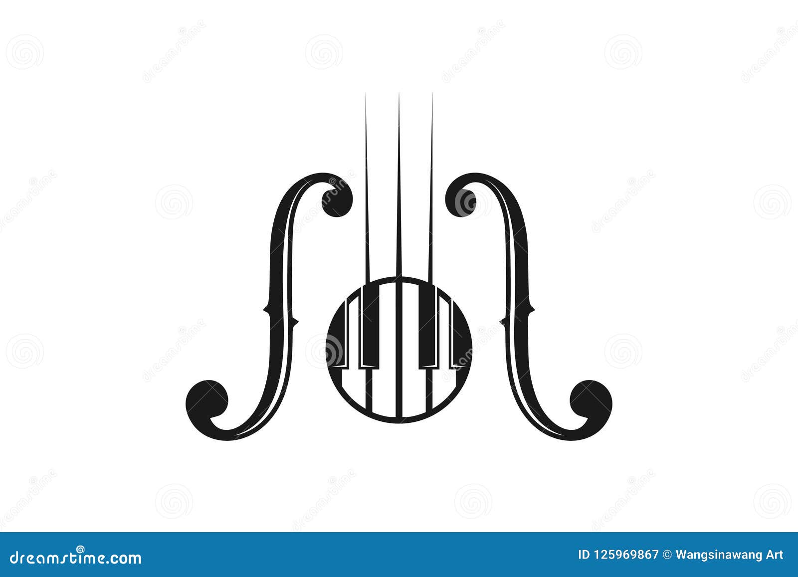 Piano and Guitar Musical Instrument Logo Design. Stock Vector ...