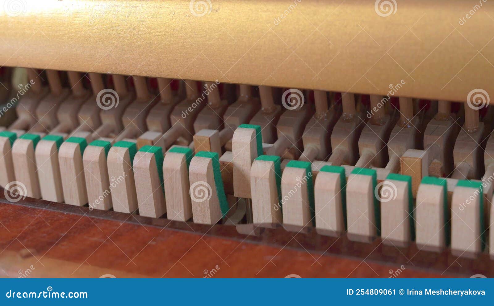 Piano Hammers Strike the Strings One by One. Piano Diagnostics and ...