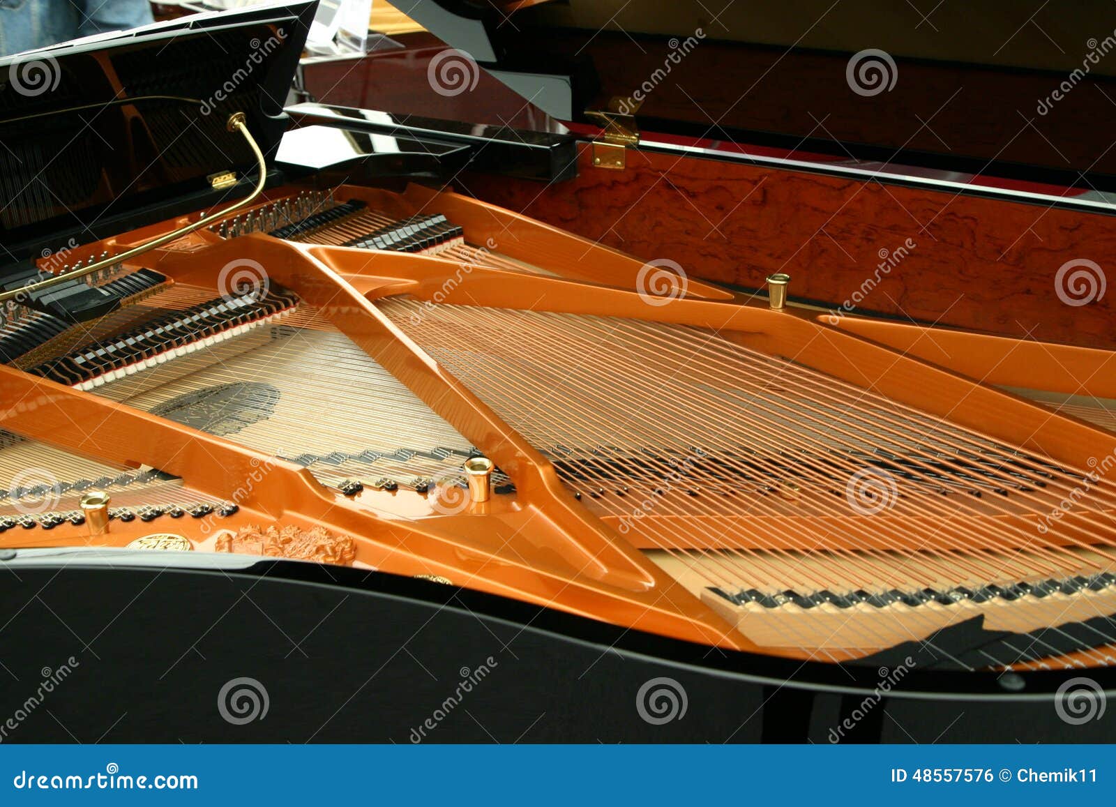 Piano Inside stock photo. Image of metal, close, acoustic - 48557576