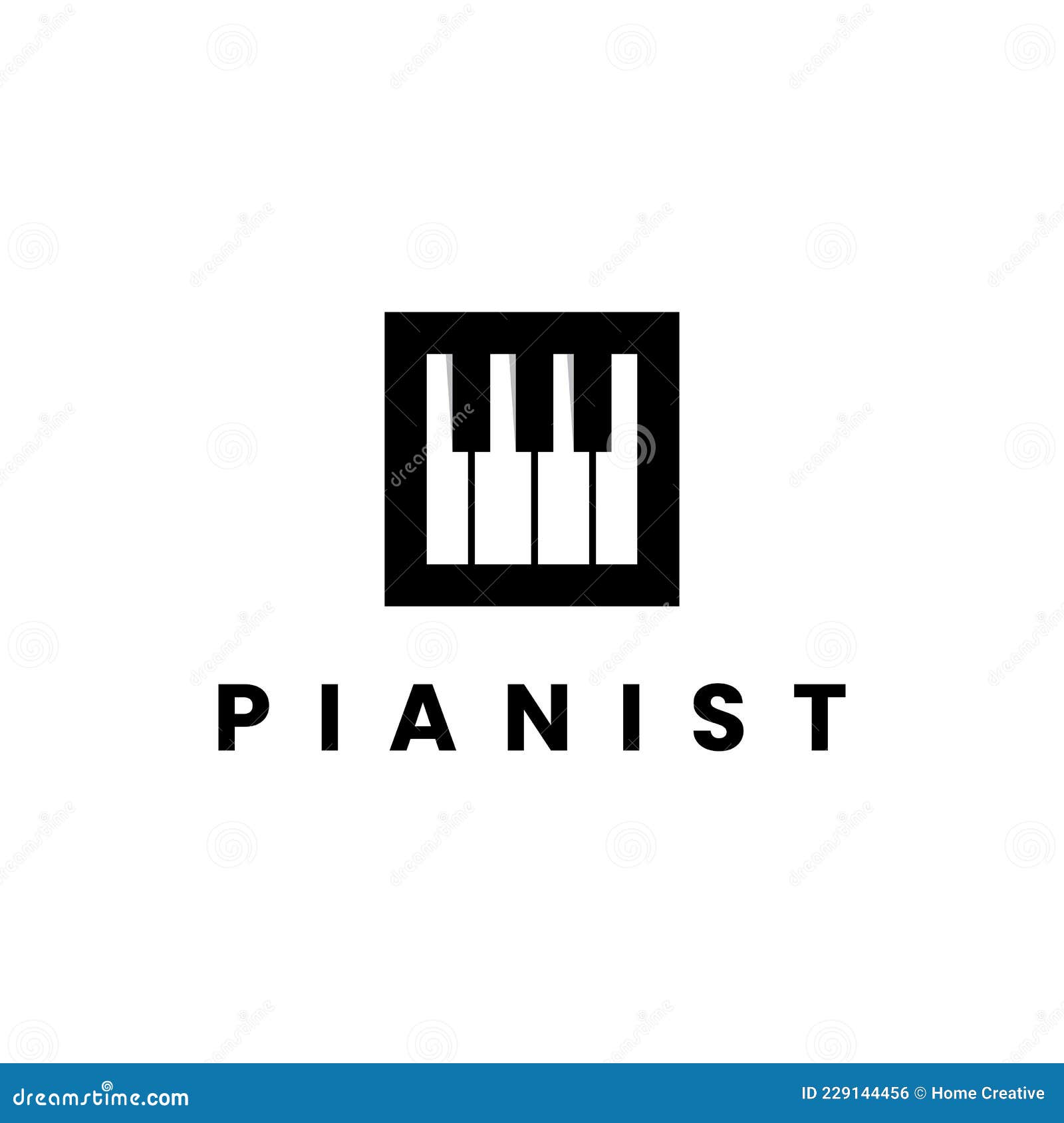 Piano Instrument Logo and Vector. Music Lesson and Vector Illustration ...