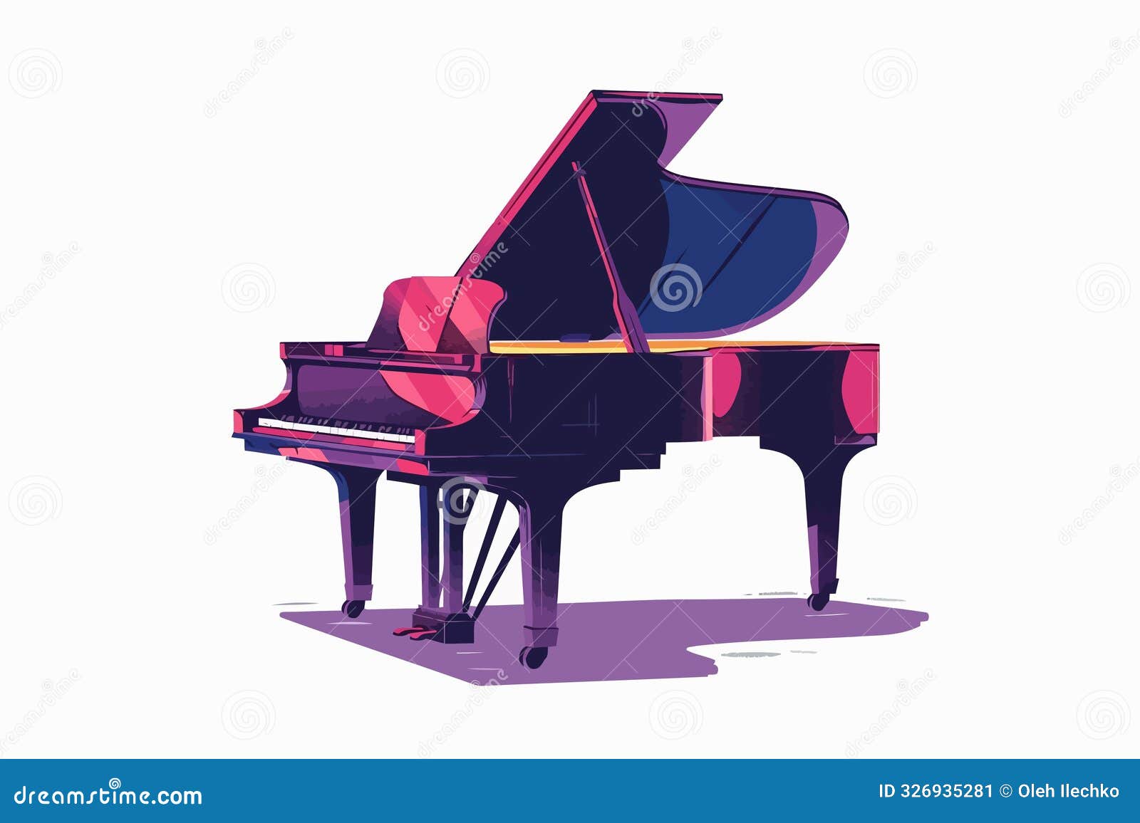 Piano Isolated Vector Style Stock Illustration - Illustration of music ...