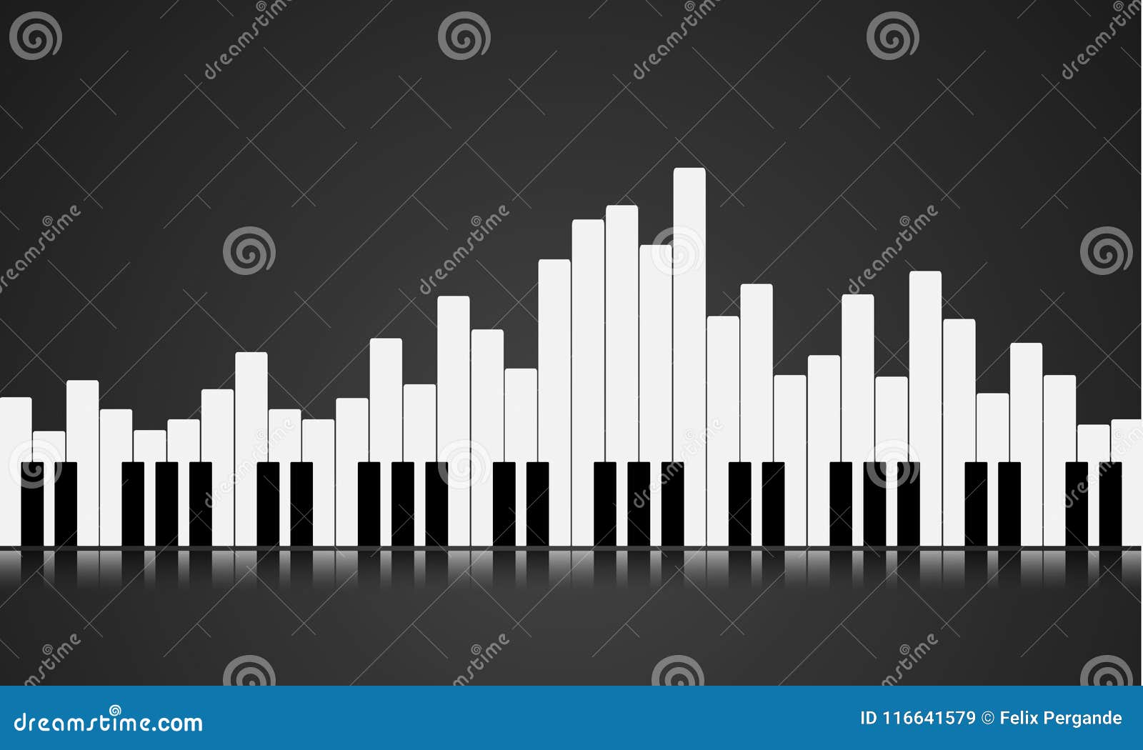 Piano key equalizer stock illustration. Illustration of design - 116641579