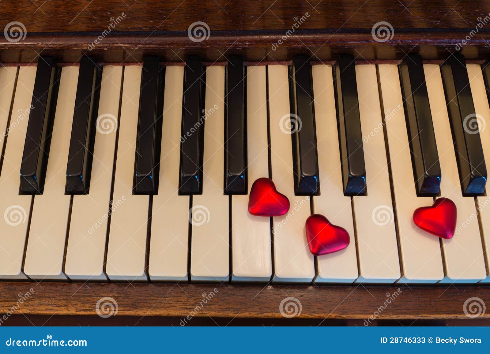 Piano Key Hearts stock image. Image of play, classic - 28746333