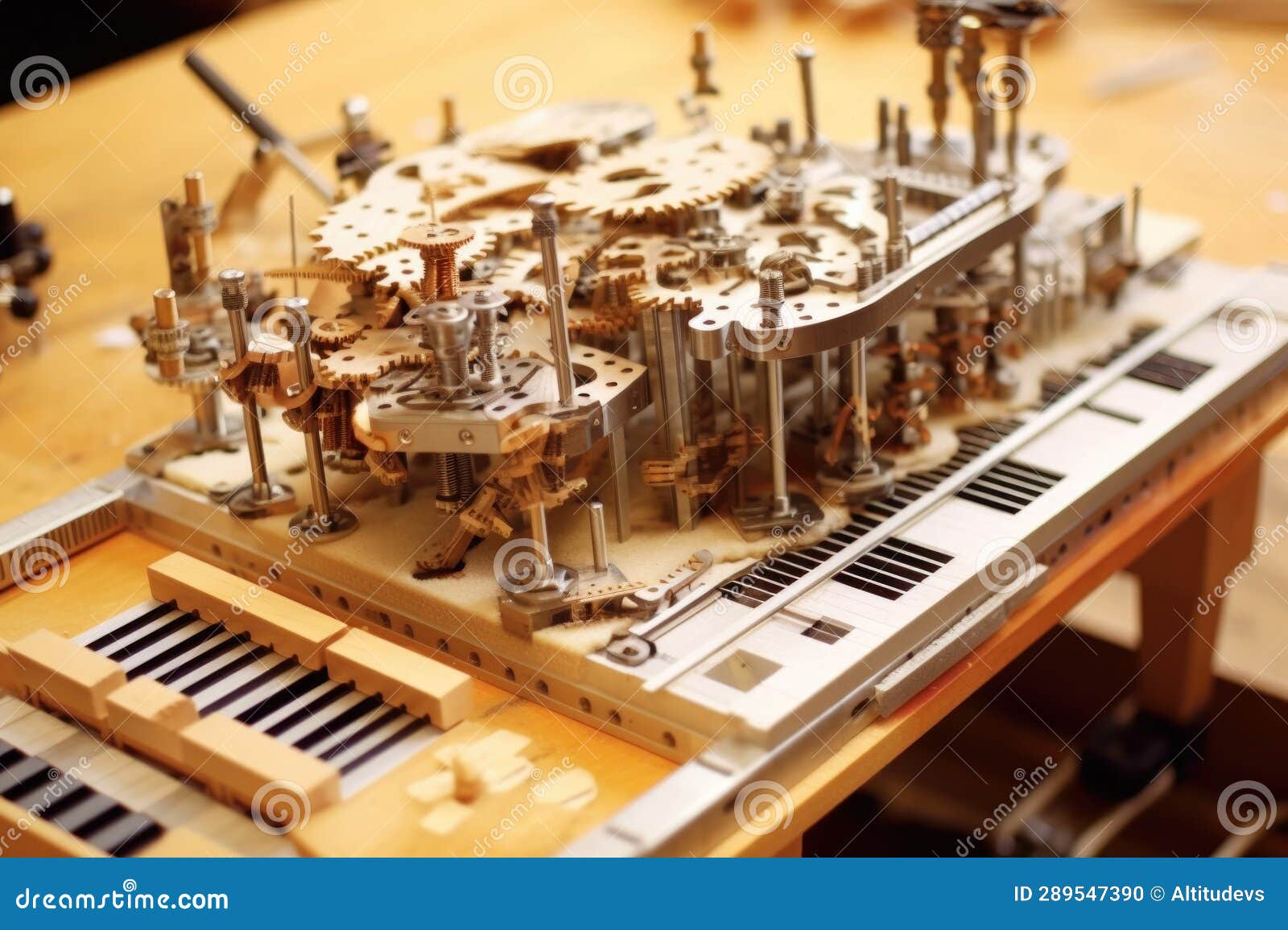 Piano Key Mechanism Assembly in Progress Stock Photo - Image of ...