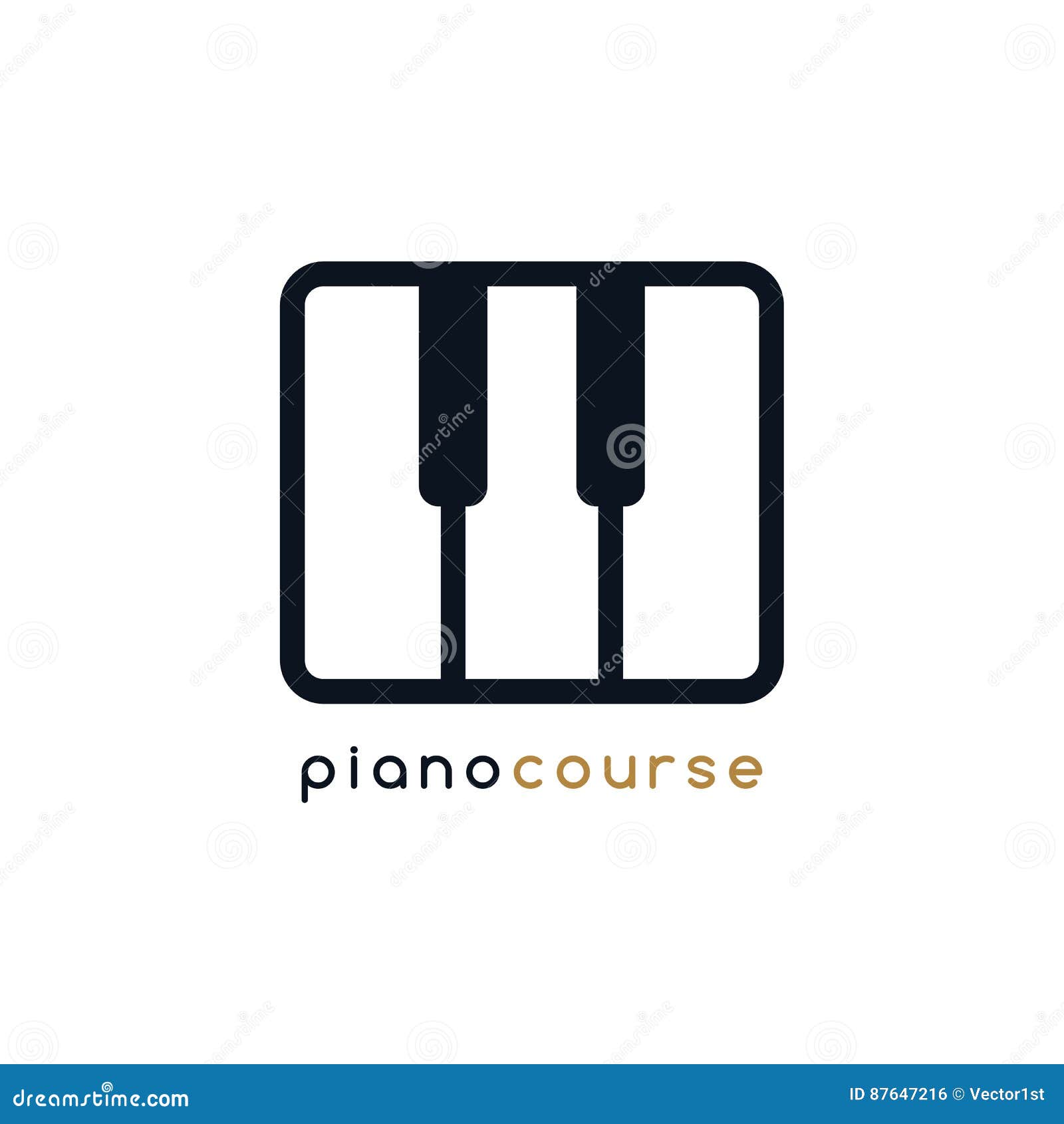 Piano Key Note Course Lesson Logo Logotype Stock Vector - Illustration ...