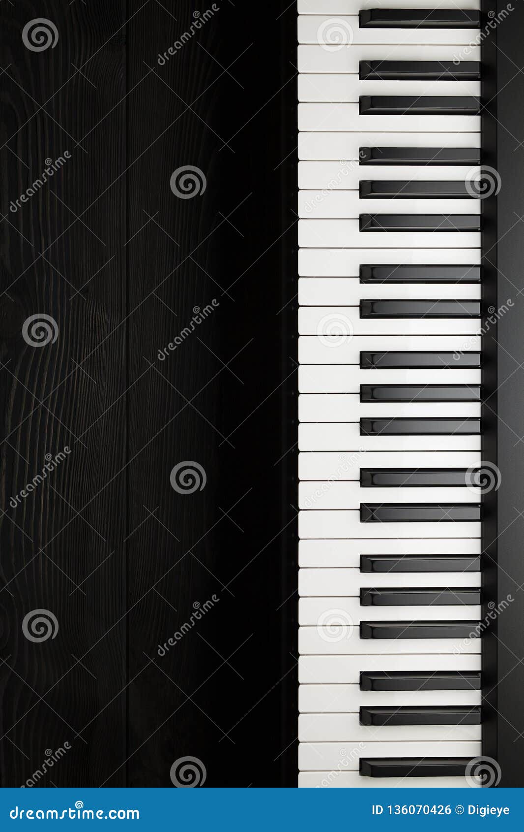 Piano Keyboard on Wooden Table Stock Photo - Image of detail, concert ...