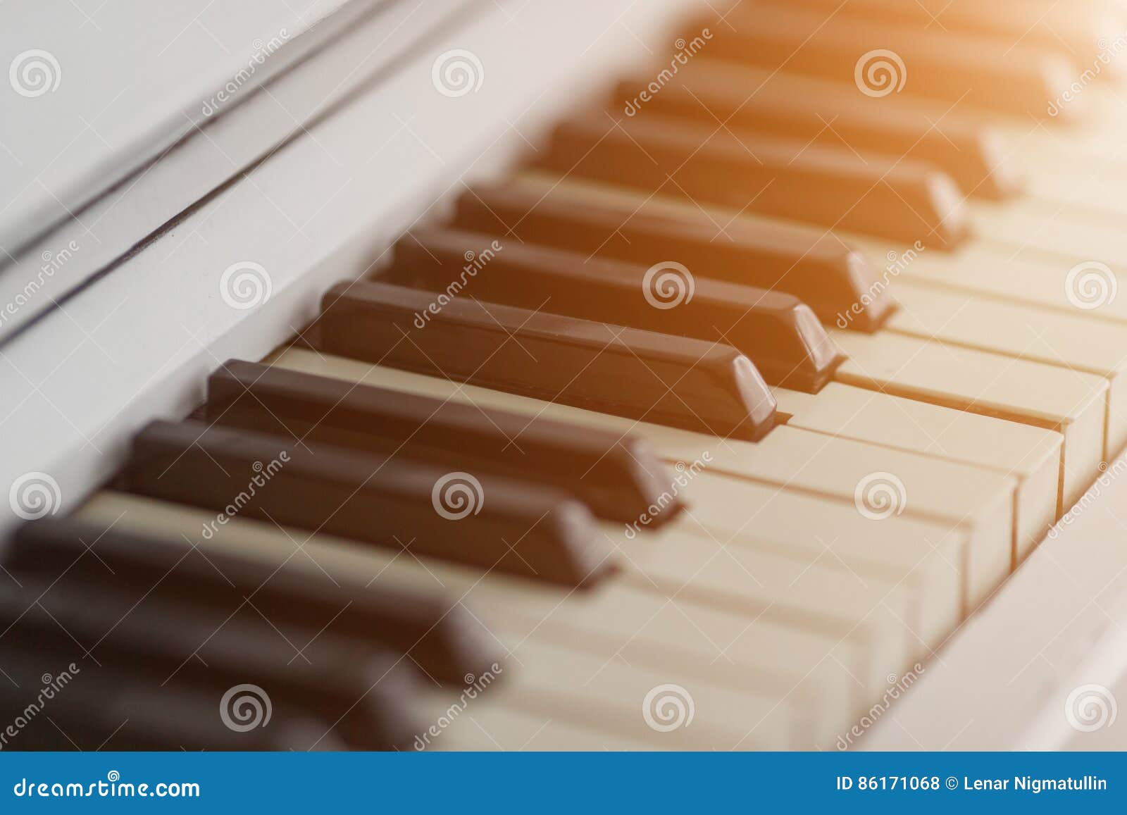 Piano Keyboard Closeup with Sunlight. Stock Photo - Image of classic ...