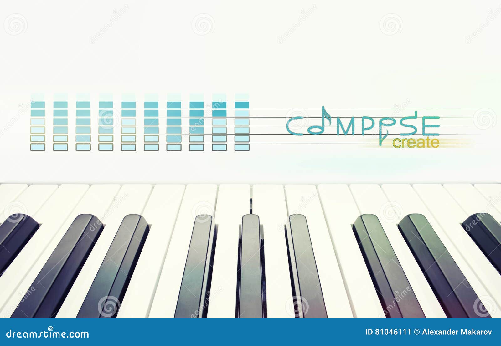 Piano Keyboard for Composing Music Stock Image - Image of doers, colors ...