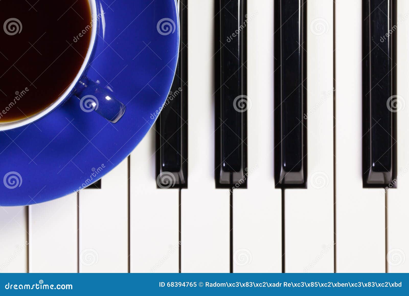 Piano Keyboard and Cup of Coffee Stock Image - Image of espresso ...