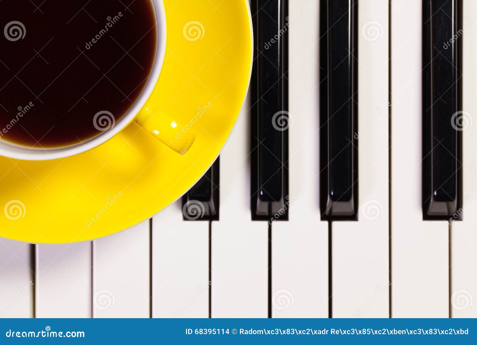 Piano Keyboard and Cup of Coffee Stock Photo - Image of arrangement ...