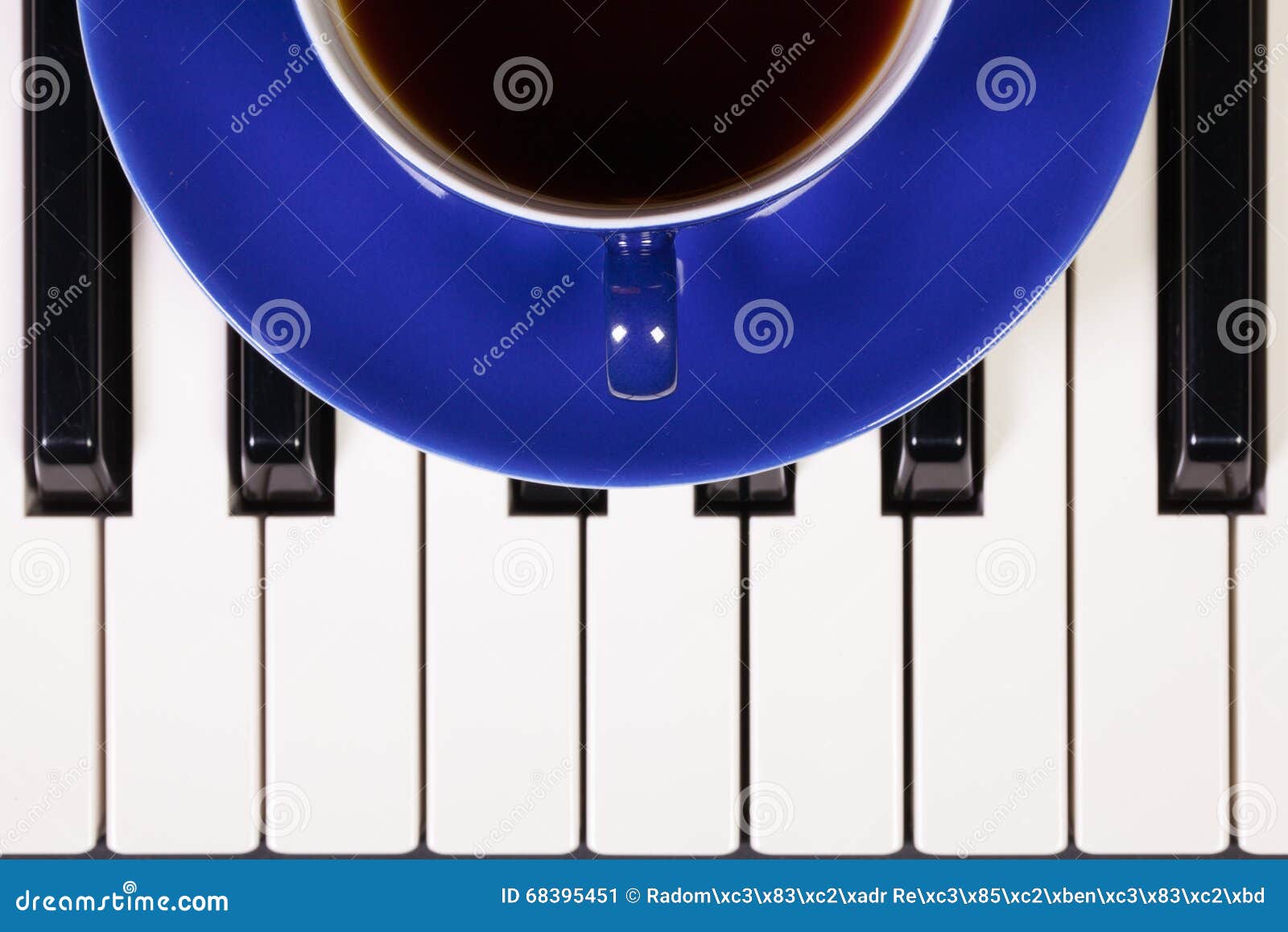 Piano Keyboard and Cup of Coffee Stock Image - Image of pottery, home ...