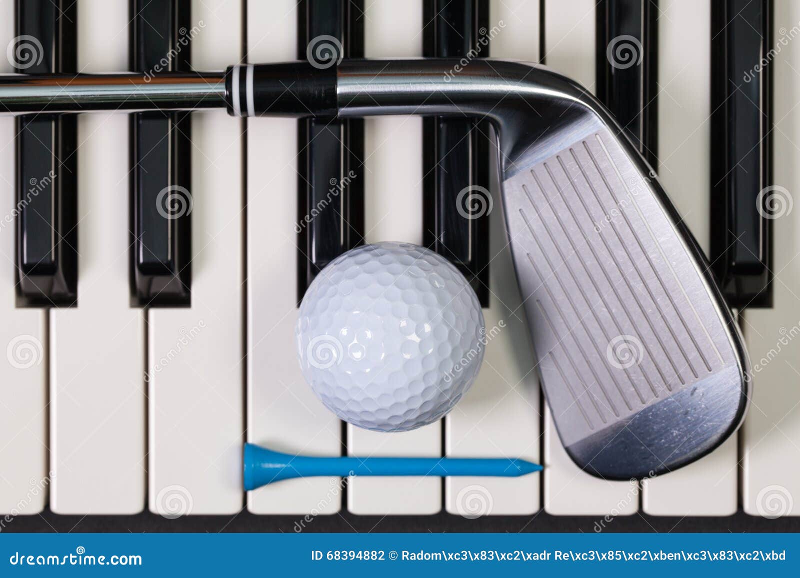 Piano Keyboard and Different Golf Equipments Stock Photo - Image of ...