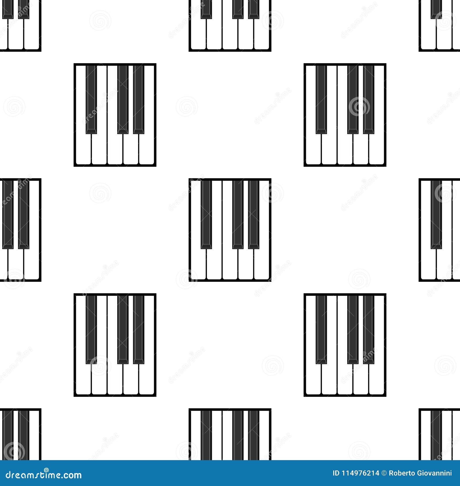 Piano Keyboard Flat Icon Seamless Pattern Stock Vector - Illustration ...
