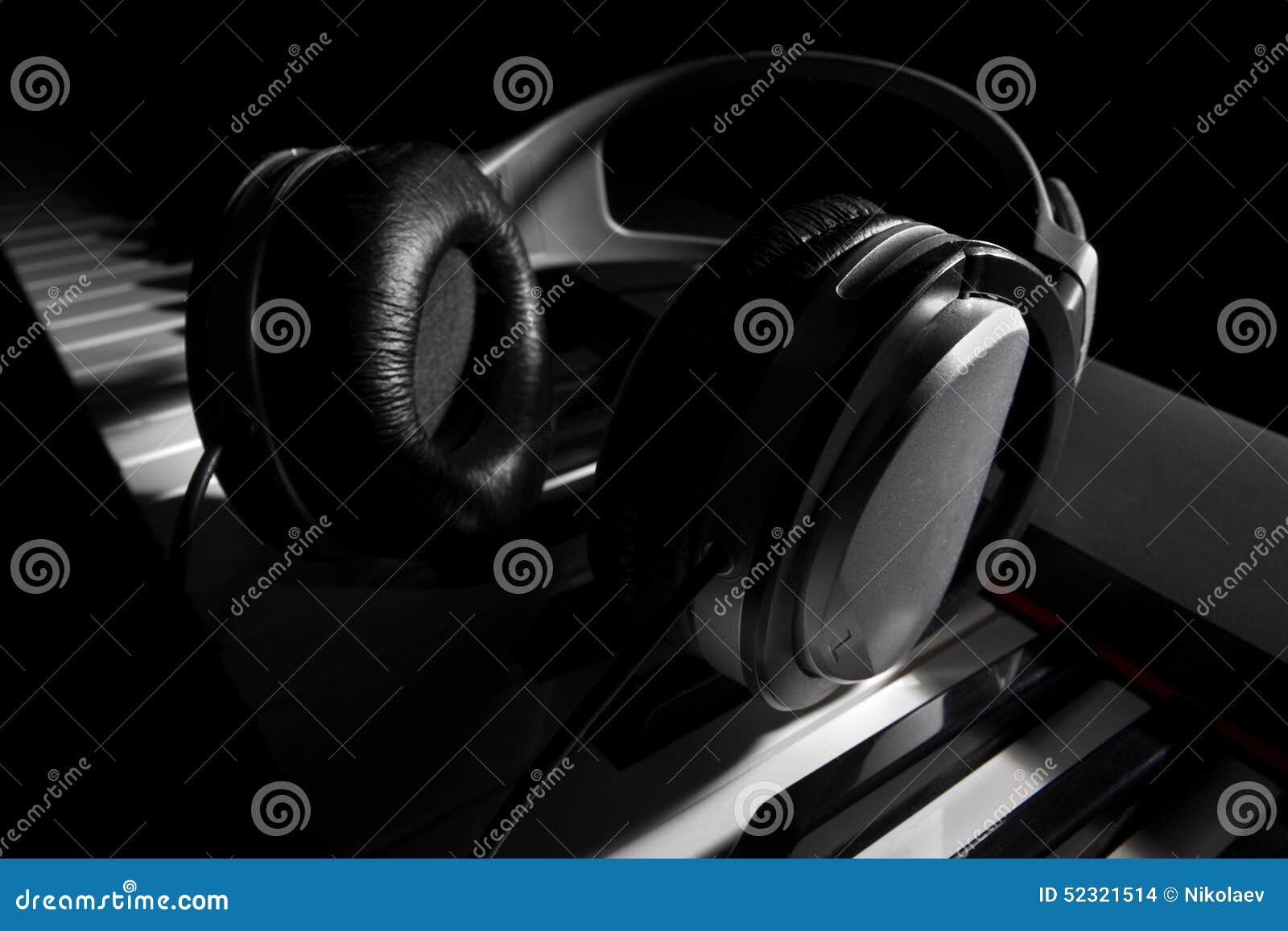 Piano Keyboard with Headphones Stock Photo - Image of entertainment ...