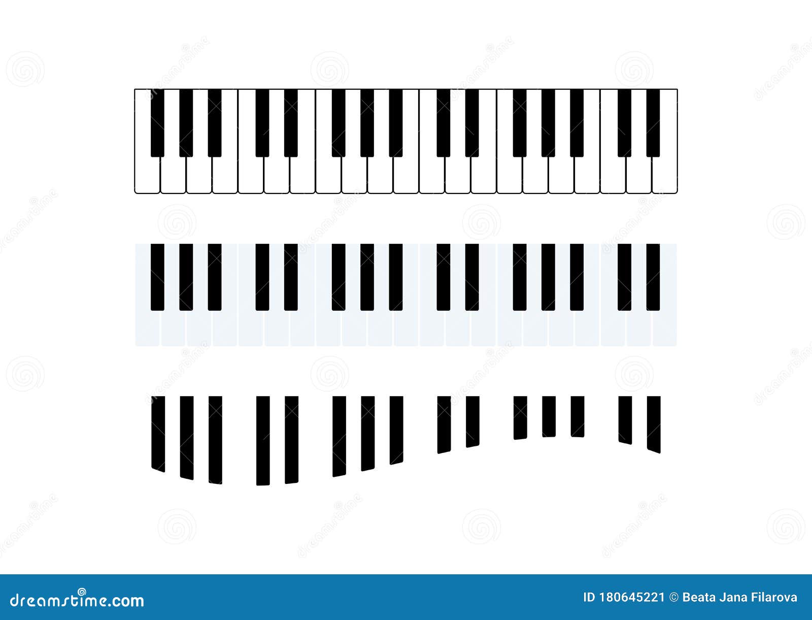 Piano Keyboard Simple Icon Set Vector Stock Vector - Illustration of ...