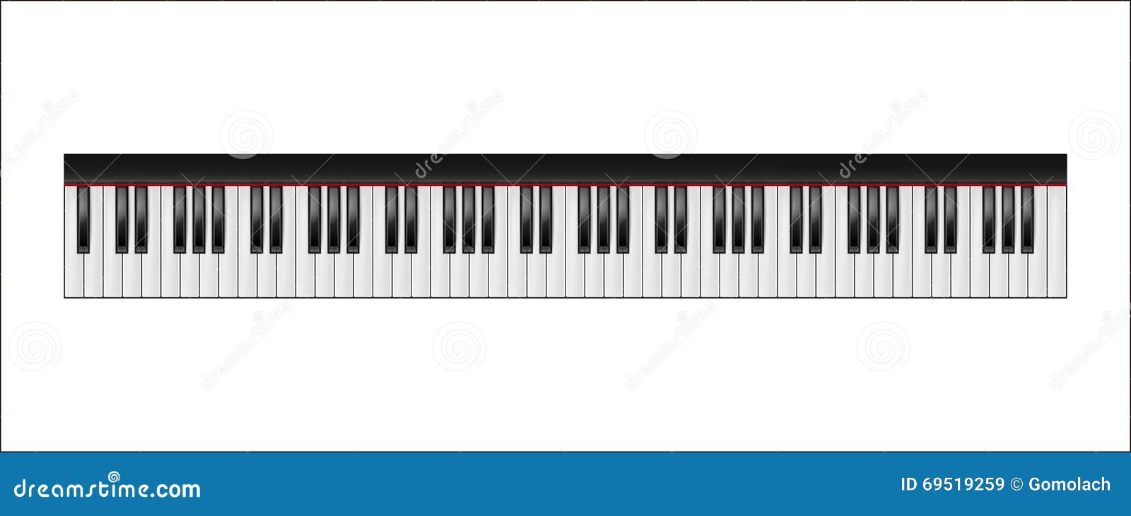 Piano Keyboard, 88 Keys, Isolated Stock Vector - Illustration of play ...
