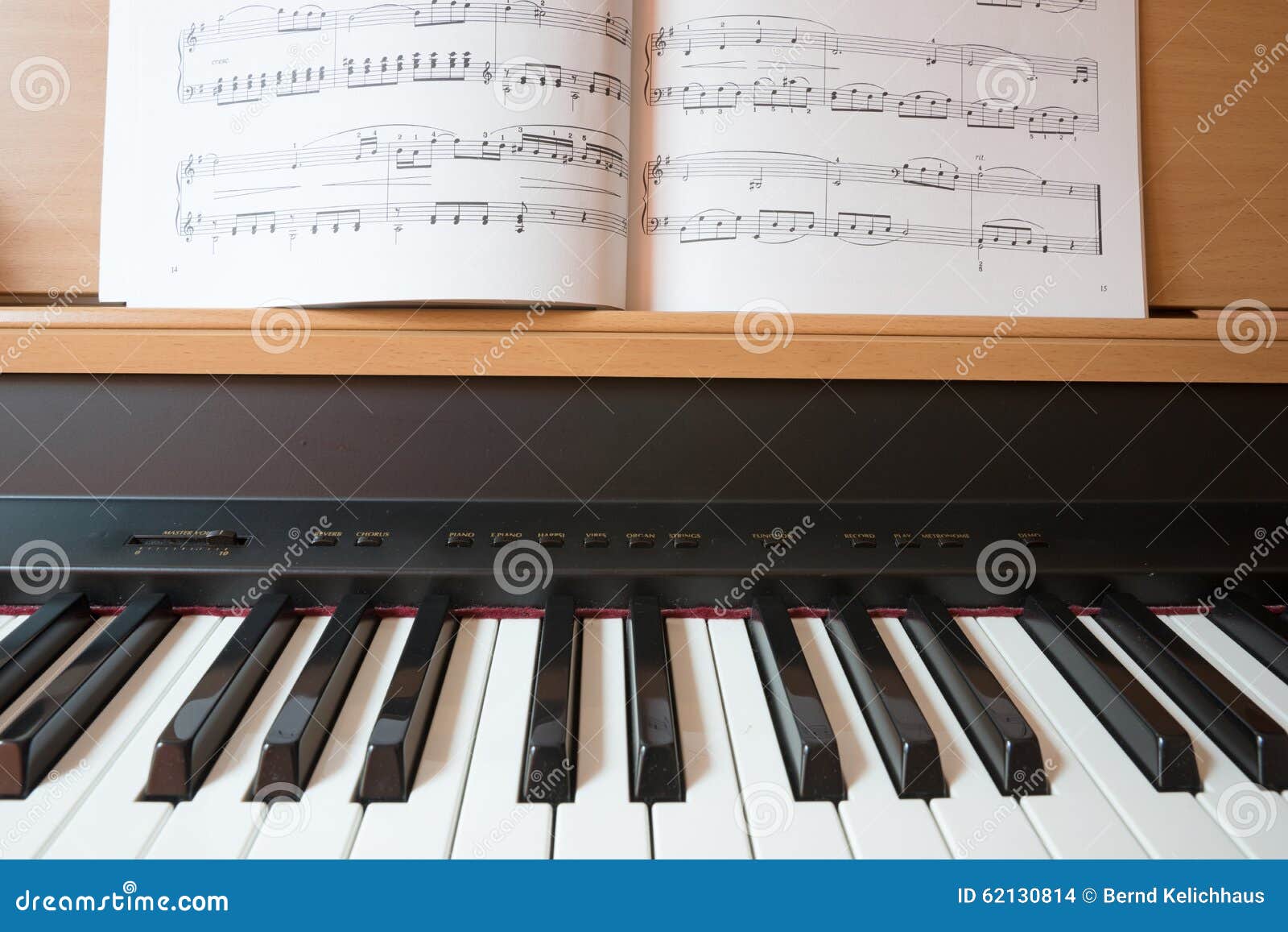 Piano Keyboard and Music Book Stock Photo - Image of notes ...
