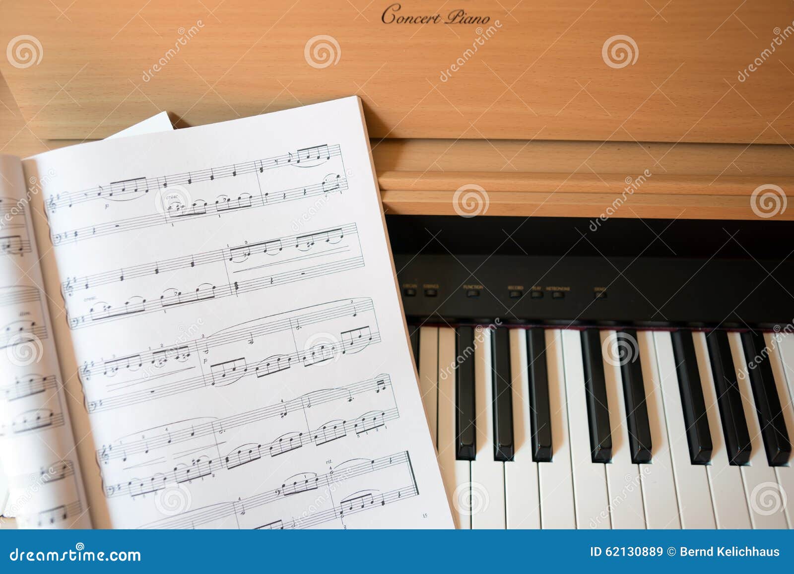Piano Keyboard and Music Book Stock Image - Image of education, music ...