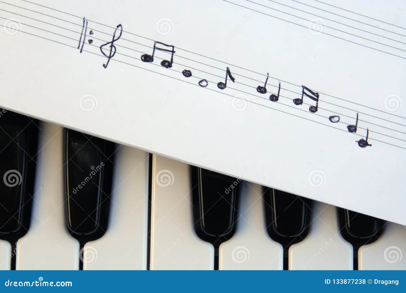 Piano Keyboard and Musical Notes. Stock Photo - Image of music, musical ...