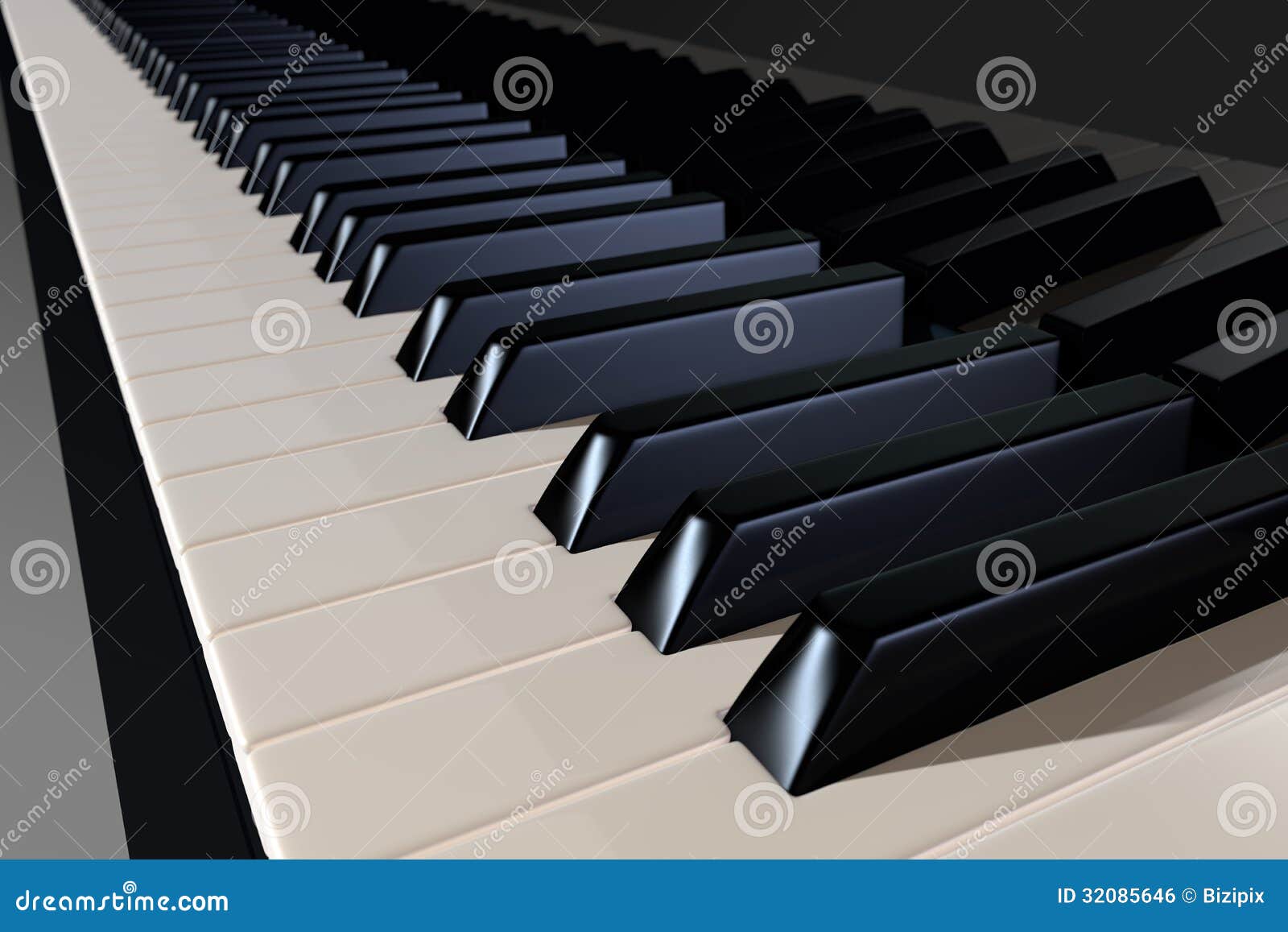 Piano Keyboard in Perspective View, Stock Illustration - Illustration ...